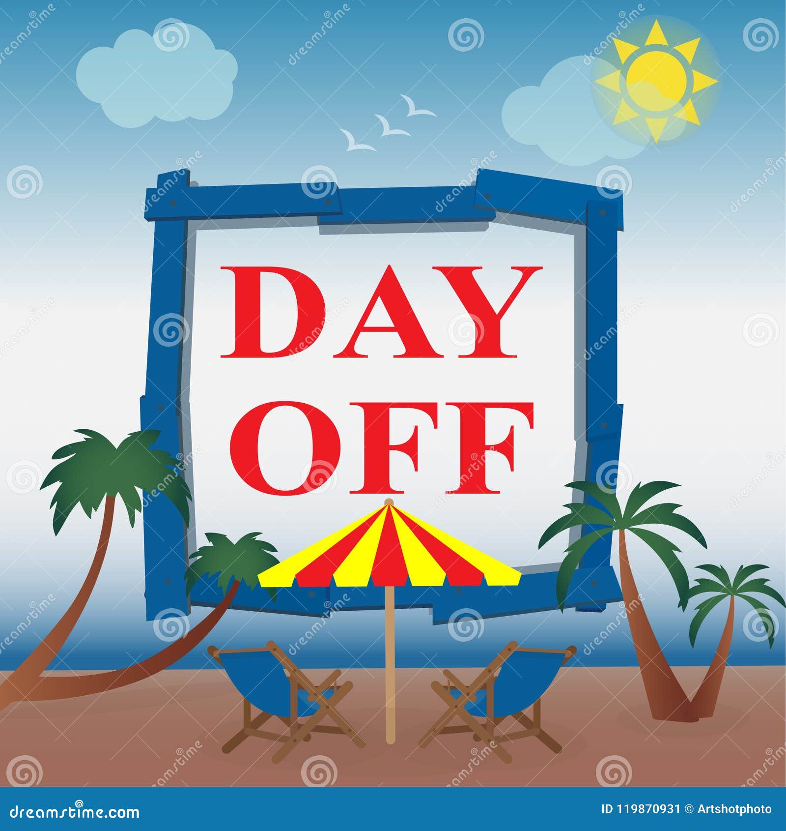 Day Off at the Seaside Concept Stock Illustration - Illustration of ...