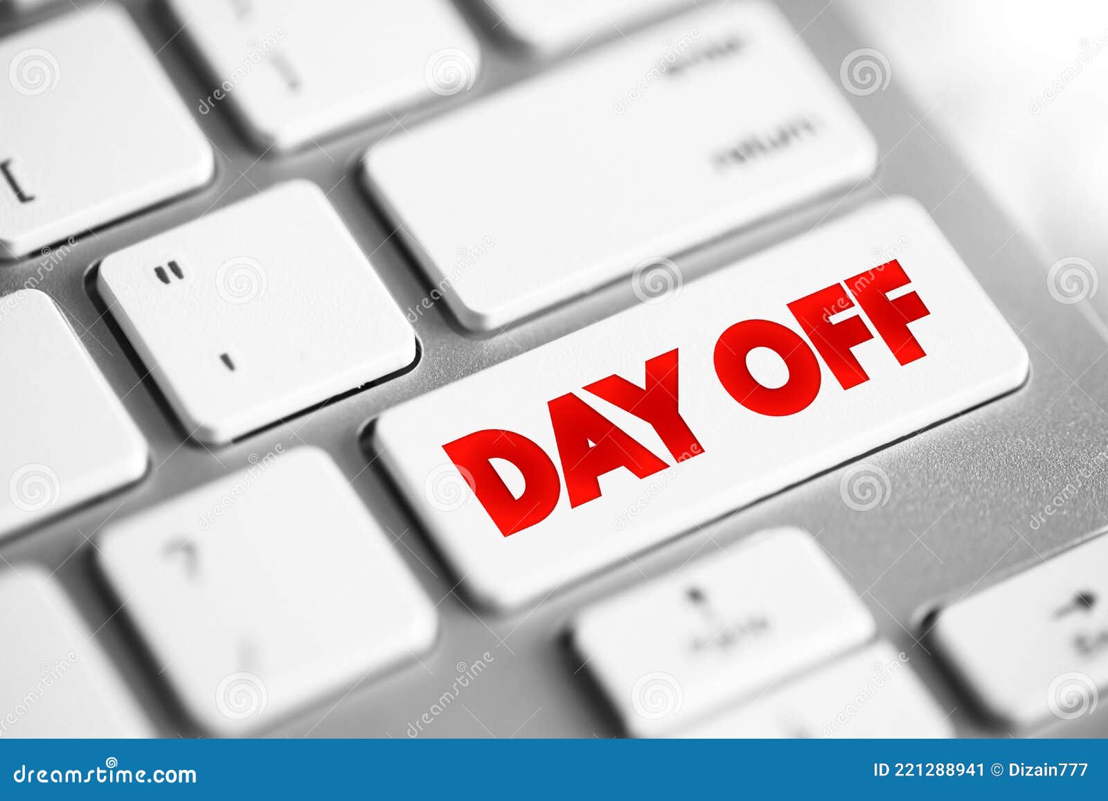 Day Off Text Button on Keyboard, Concept Background Stock Image - Image ...