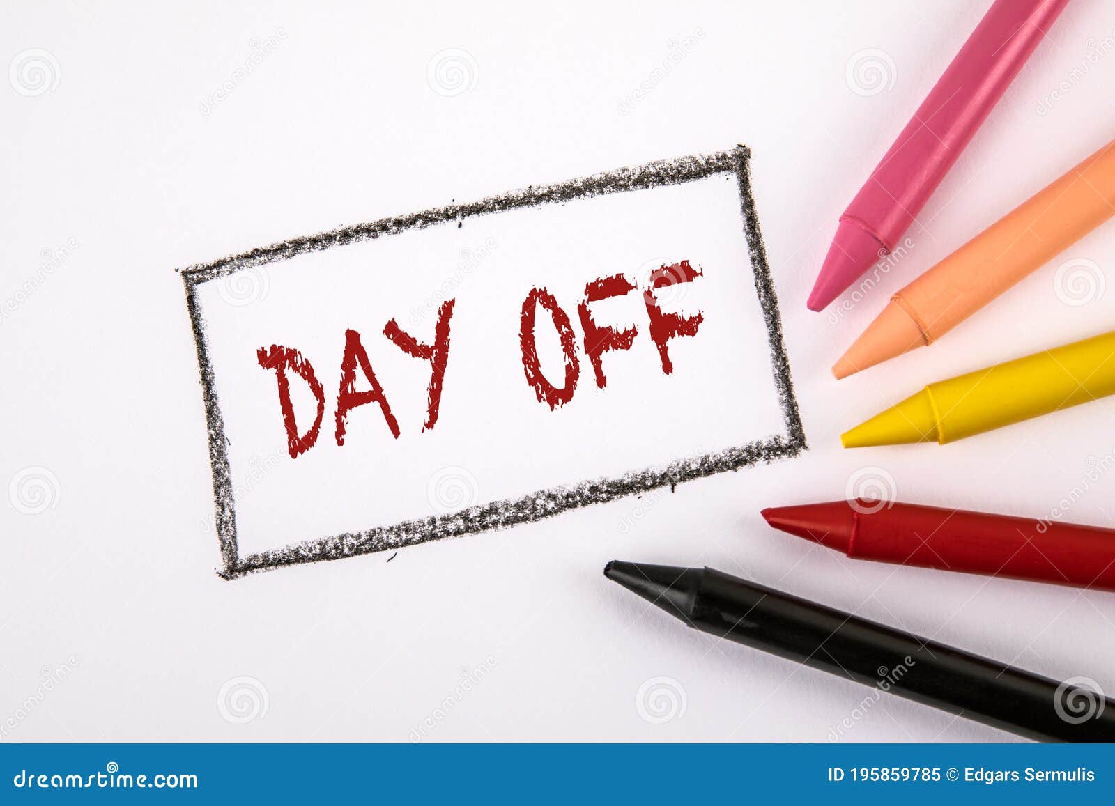 DAY OFF. Work, Study, Entertainment and Recreation Concept Stock Image ...