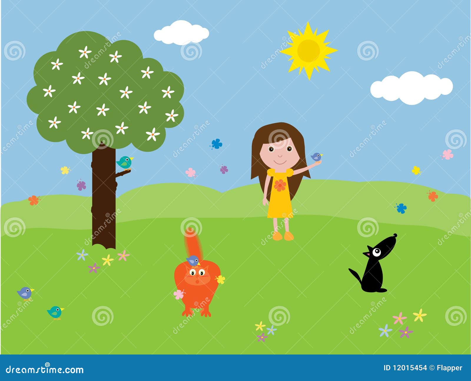 Day out at the park stock vector. Illustration of harmony - 12015454