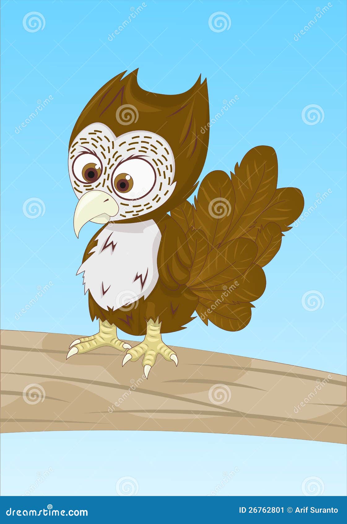 Day owl stock illustration. Illustration of bird, artwork - 26762801