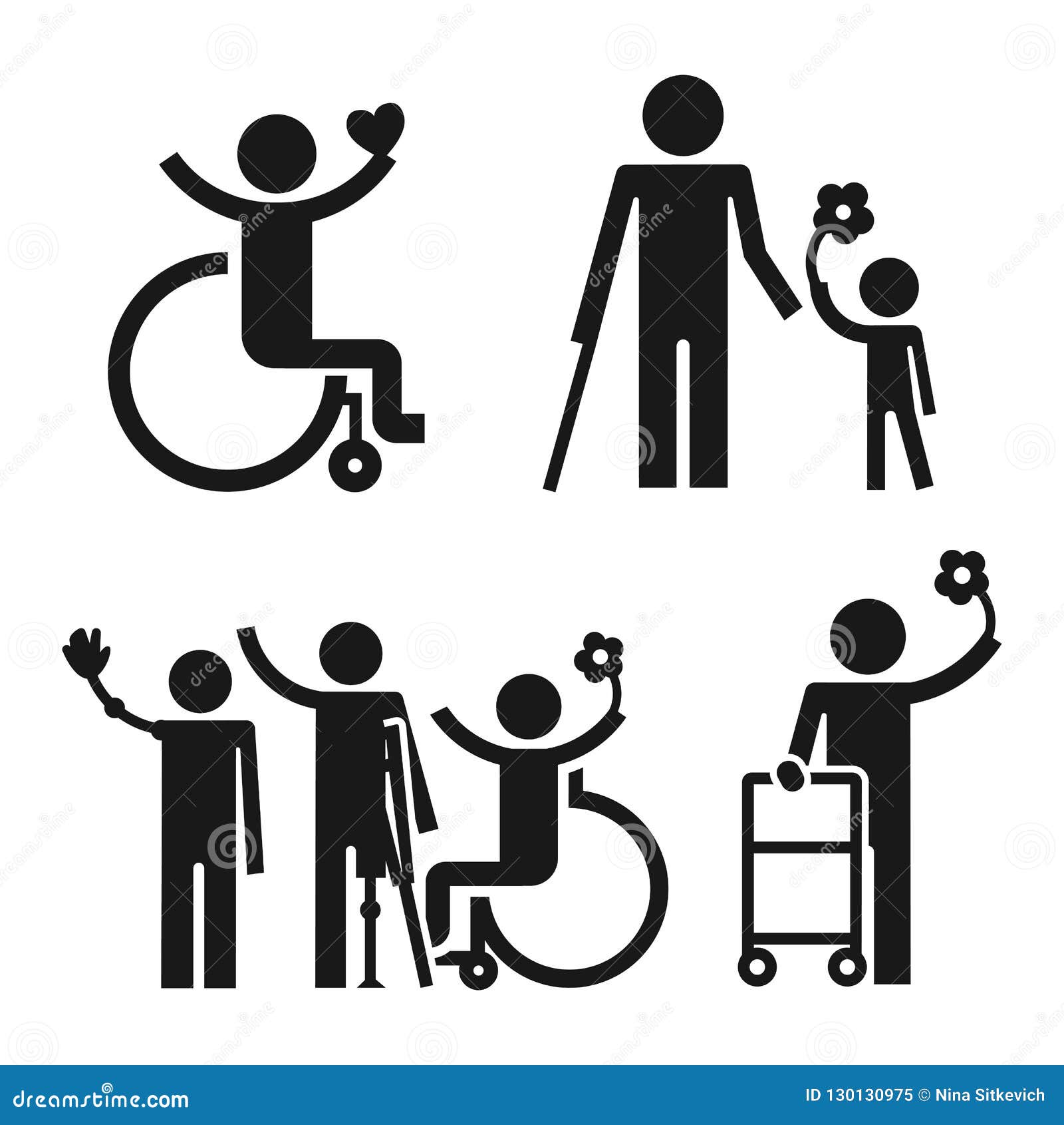 Day Persons Disabilities Icon Set, Simple Style Stock Vector ... Day Persons Disabilities Icon Set, Simple Style Stock Vector ...