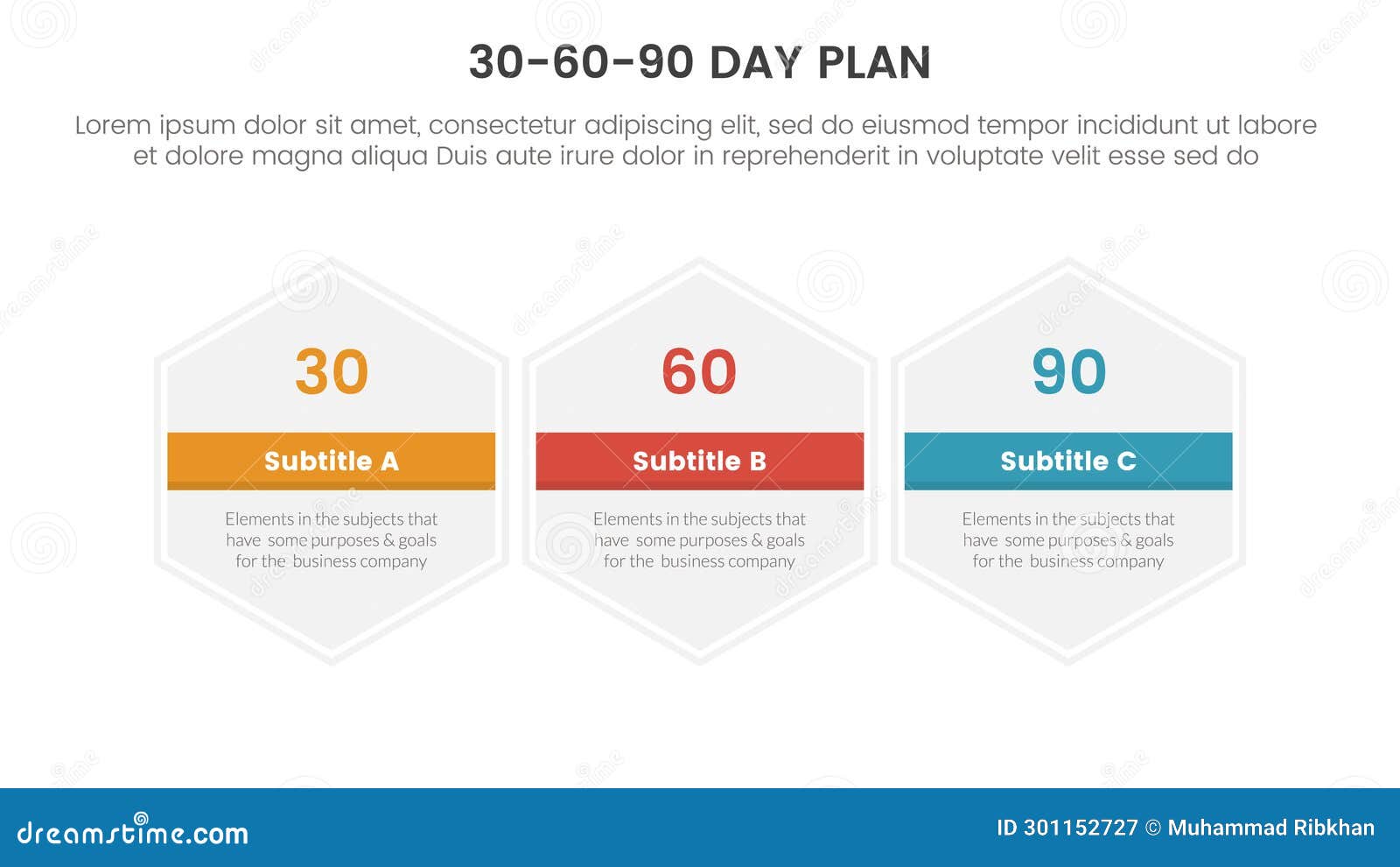 30 60 90 Day Plan Management Infographic 3 Point Stage Template With ...