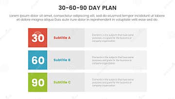 30-60-90 Day Plan Management Infographic 3 Point Stage Template with 3 ...