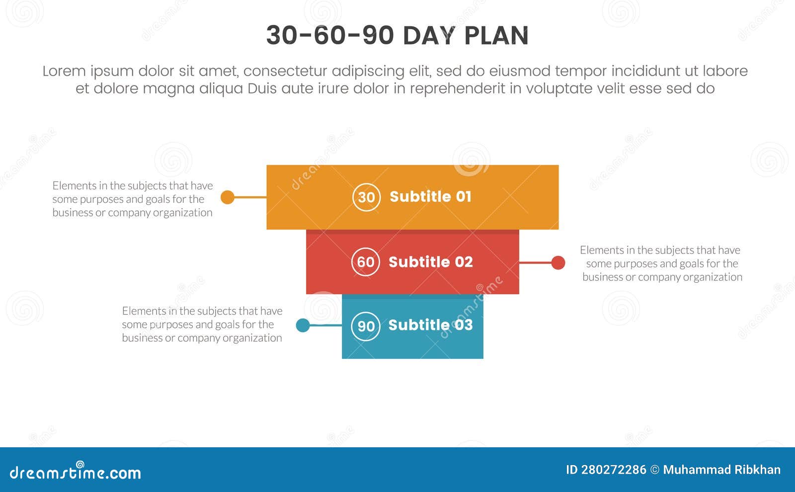 30-60-90 Day Plan Management Infographic 3 Point Stage Template With ...