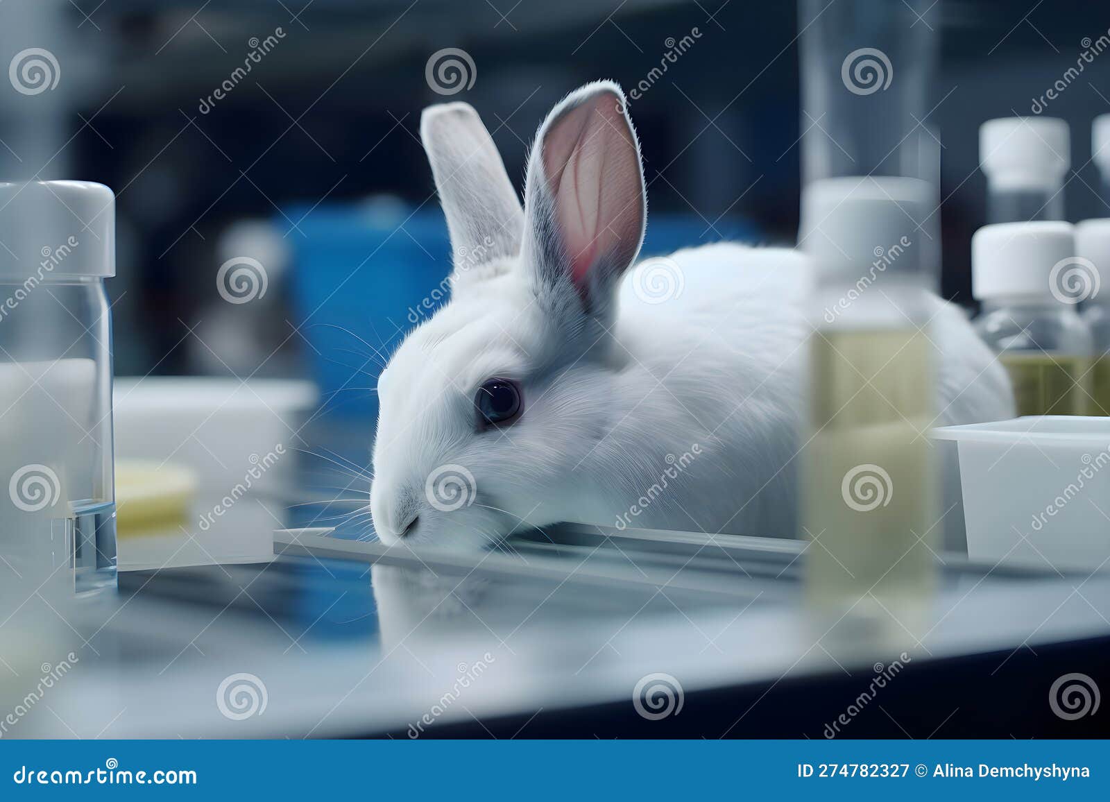 Day of Protection of Laboratory Animals, White Rabbit in the Lab ...