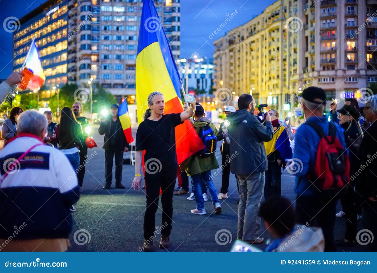 Day 105 of Protest, Bucharest, Romania Editorial Stock Image - Image of ...