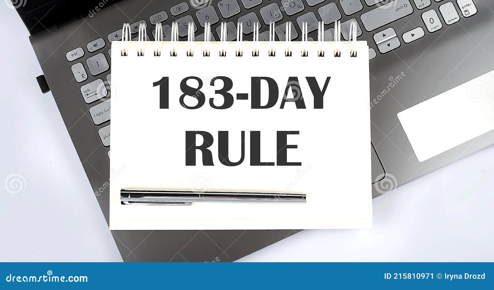 183 DAY RULE - Top View Notebook Writing on the Laptop Stock Image ...