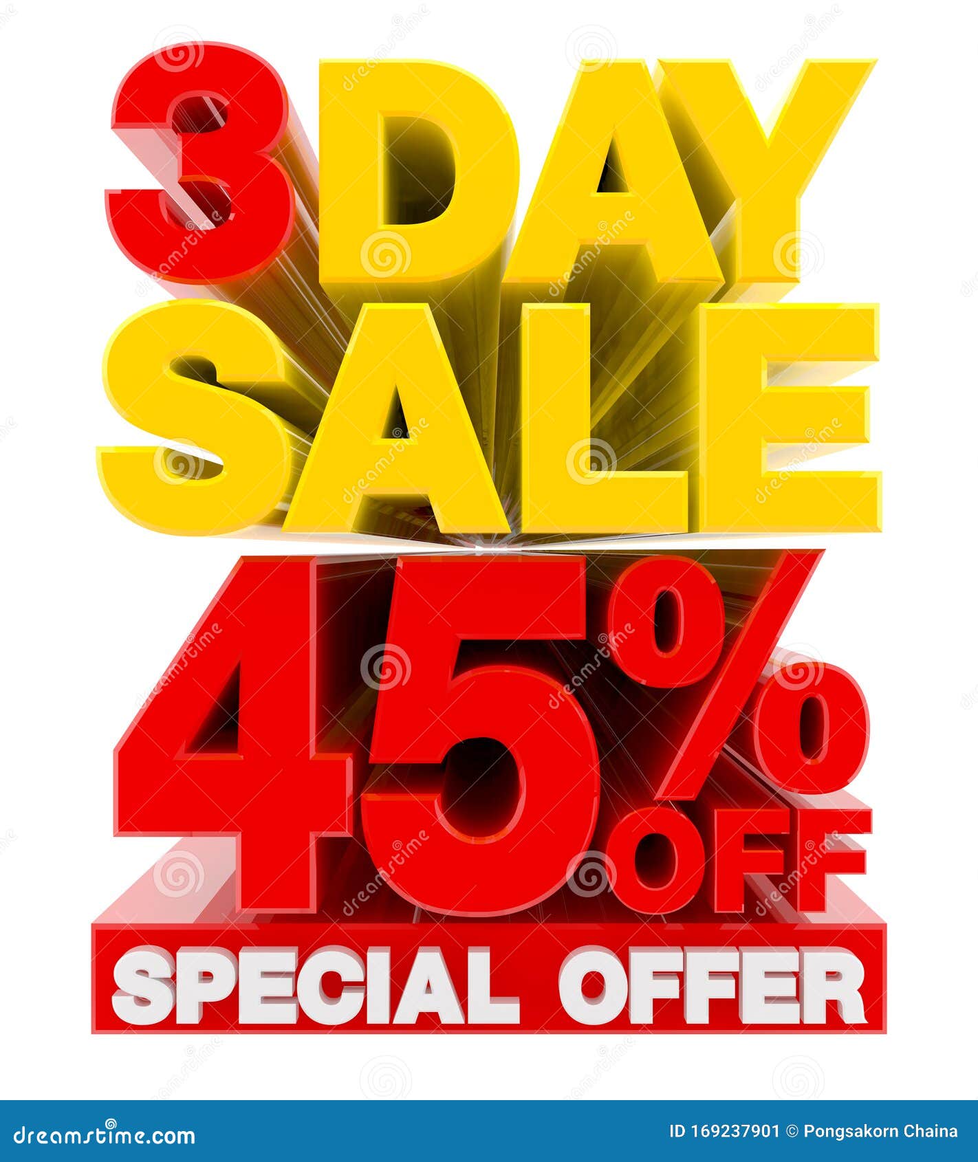 3 DAY SALE 45 OFF SPECIAL OFFER Illustration 3D Rendering Stock ...