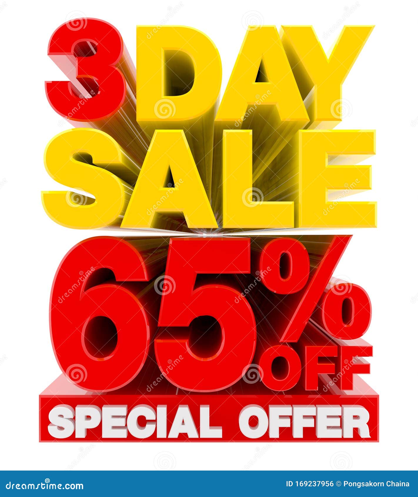 3 DAY SALE 65 OFF SPECIAL OFFER Illustration 3D Rendering Stock ...
