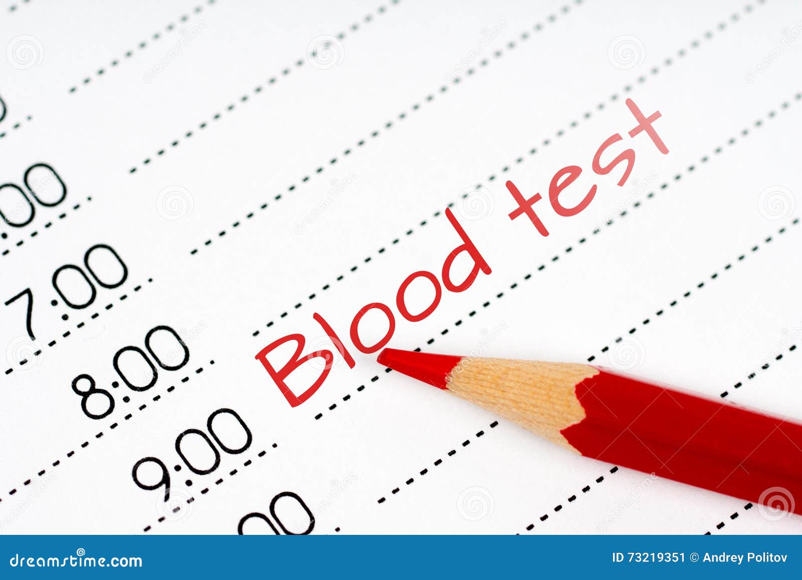 Day schedule blood test stock image. Image of doctor - 73219351