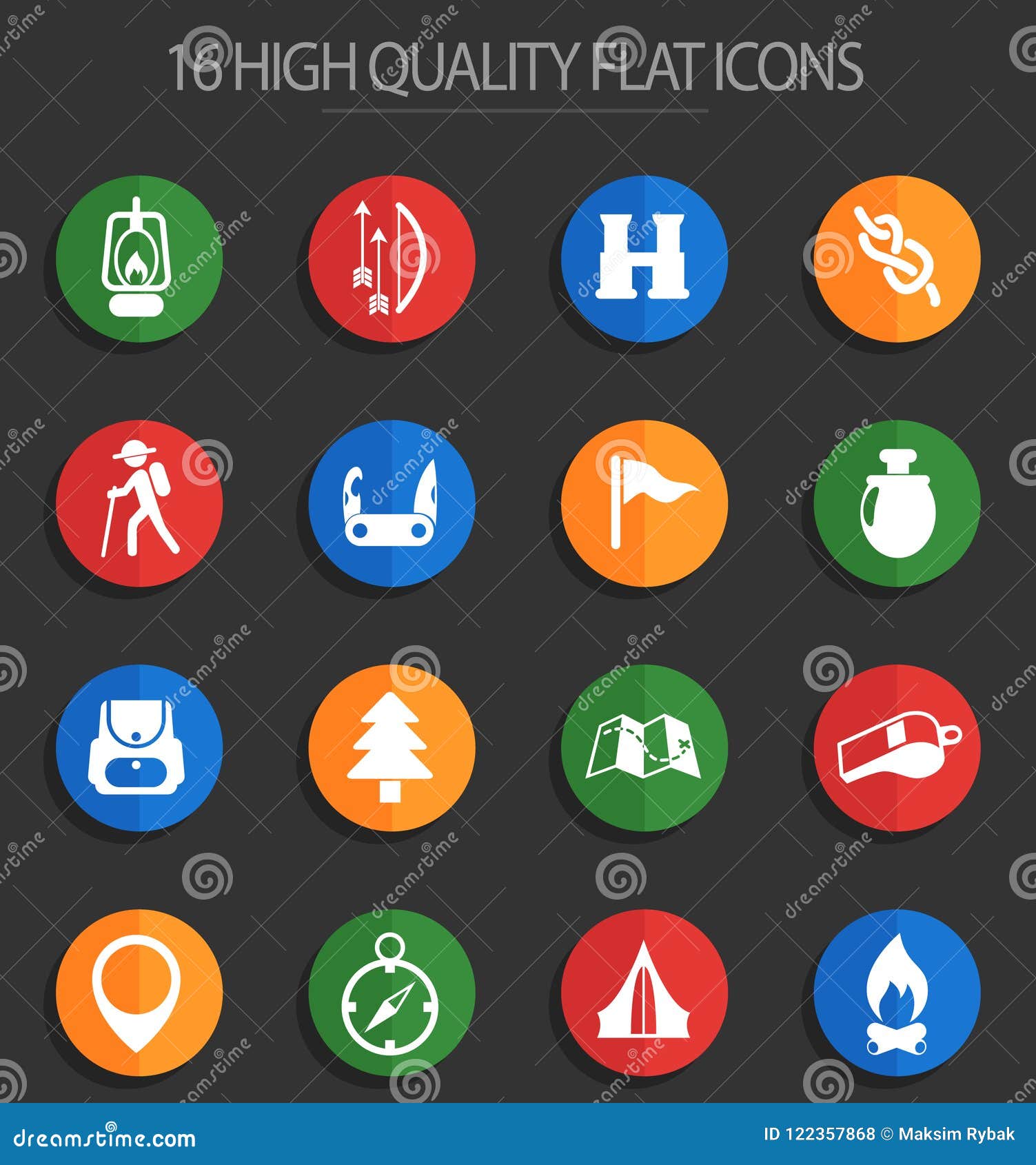 Set Of Scouts Icons. Simple Line Art Style Icons Pack. Vector ...