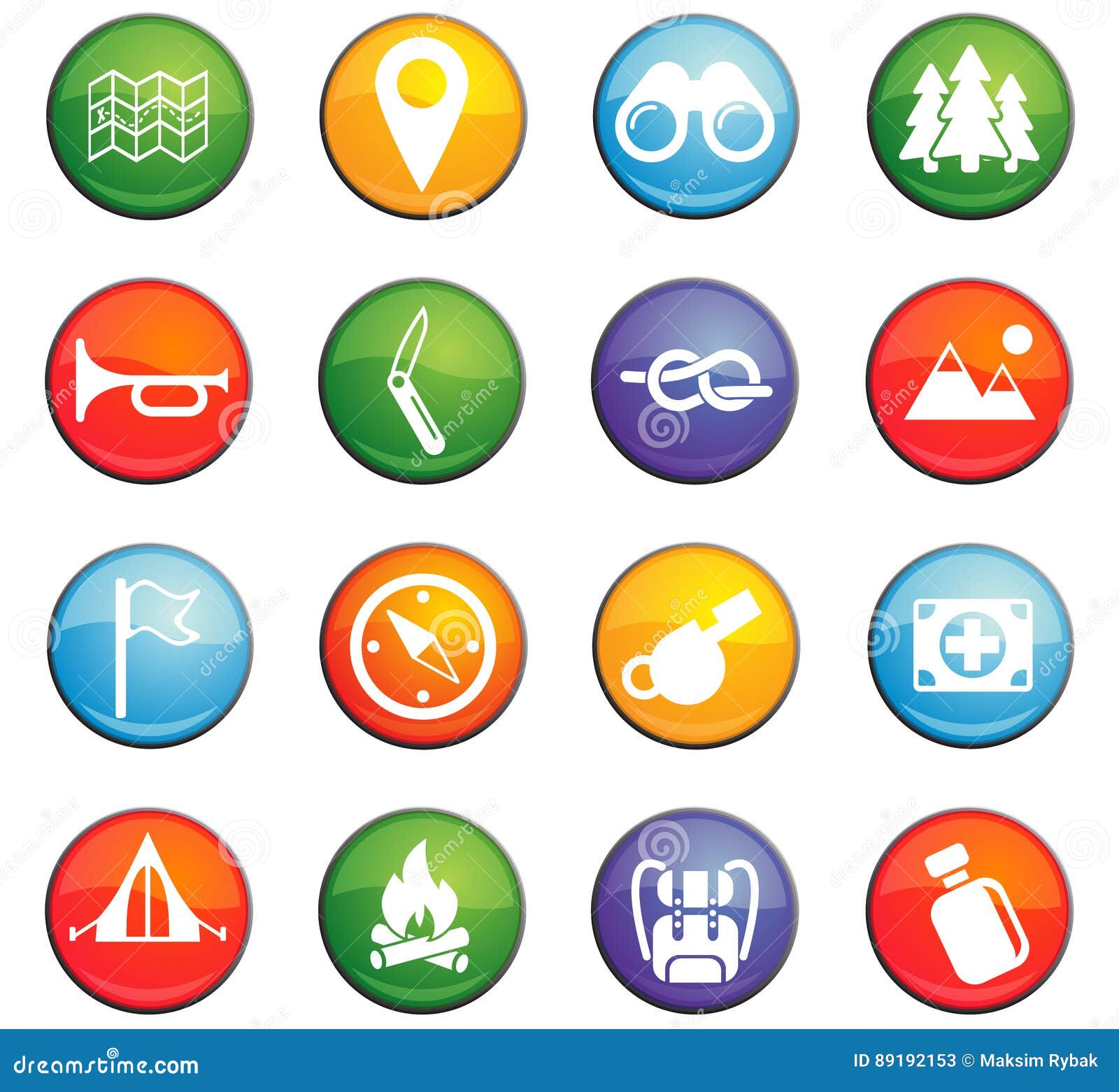 Set Of Scouts Icons. Simple Line Art Style Icons Pack. Vector ...