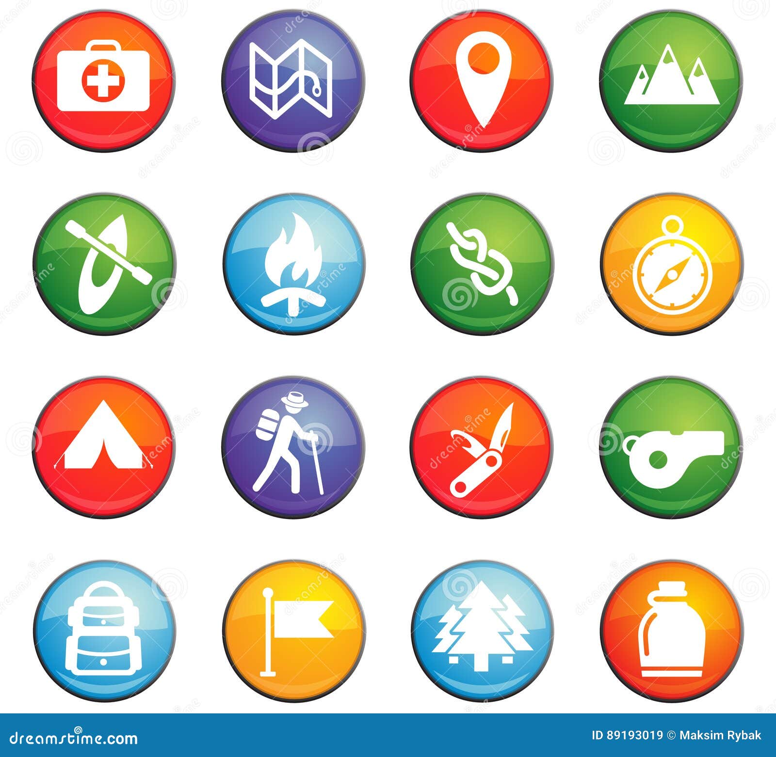 Set Of Scouts Icons. Simple Line Art Style Icons Pack. Vector ...