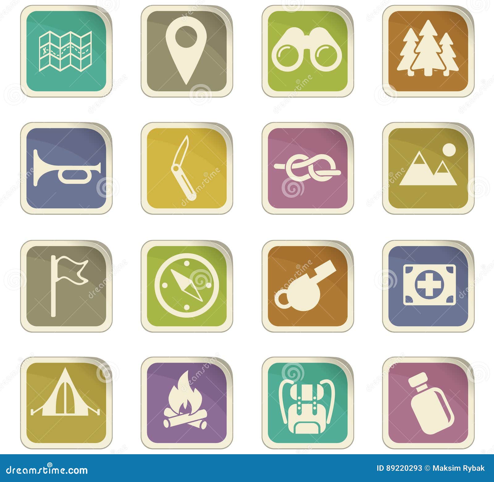 Set Of Scouts Icons. Simple Line Art Style Icons Pack. Vector ...