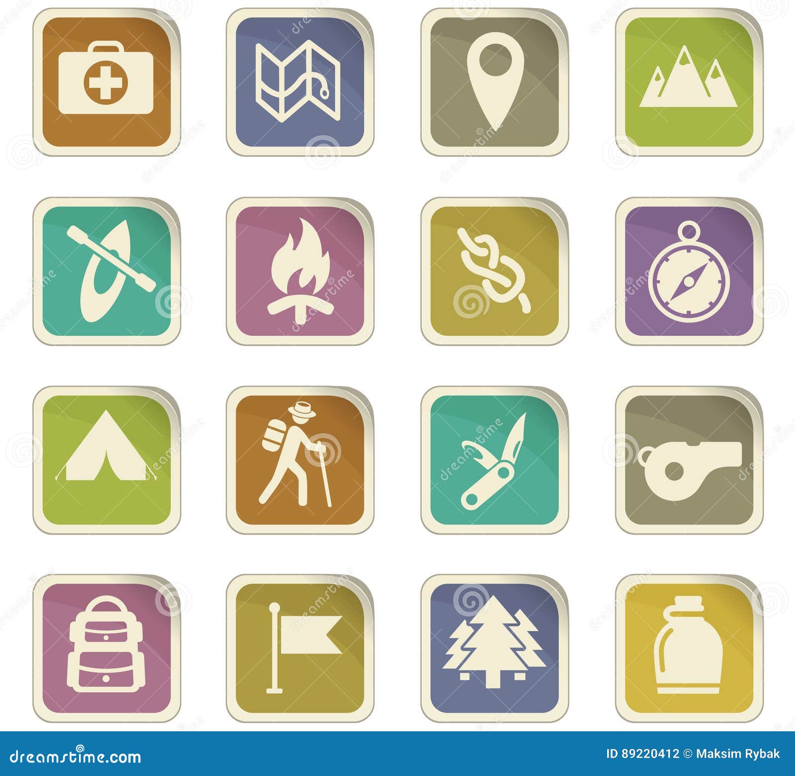 Set Of Scouts Icons. Simple Line Art Style Icons Pack. Vector ...