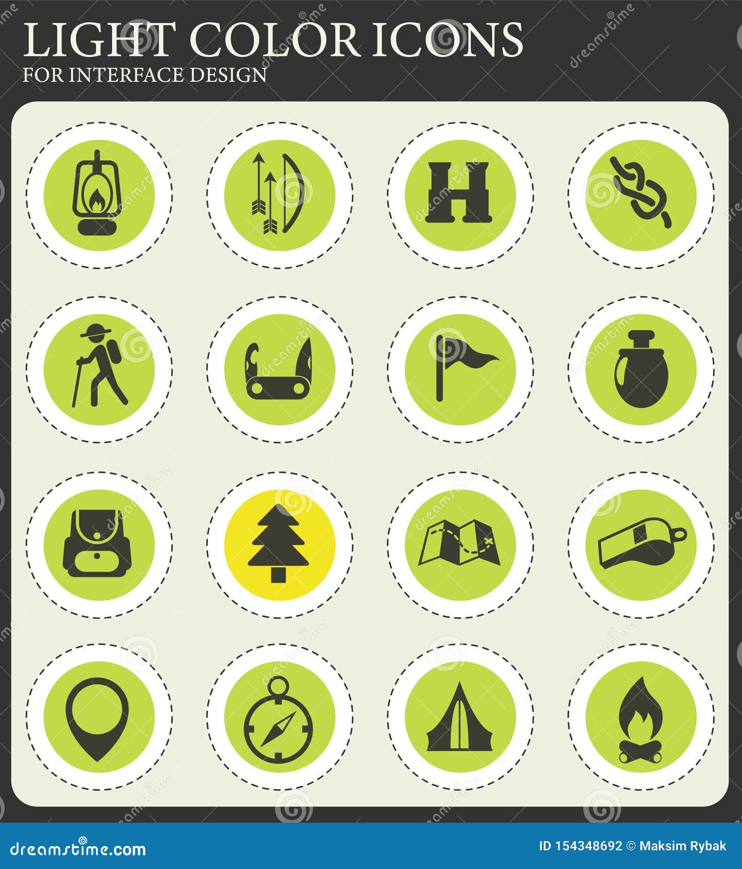 Day of scouts icon set stock vector. Illustration of scouts - 154348692