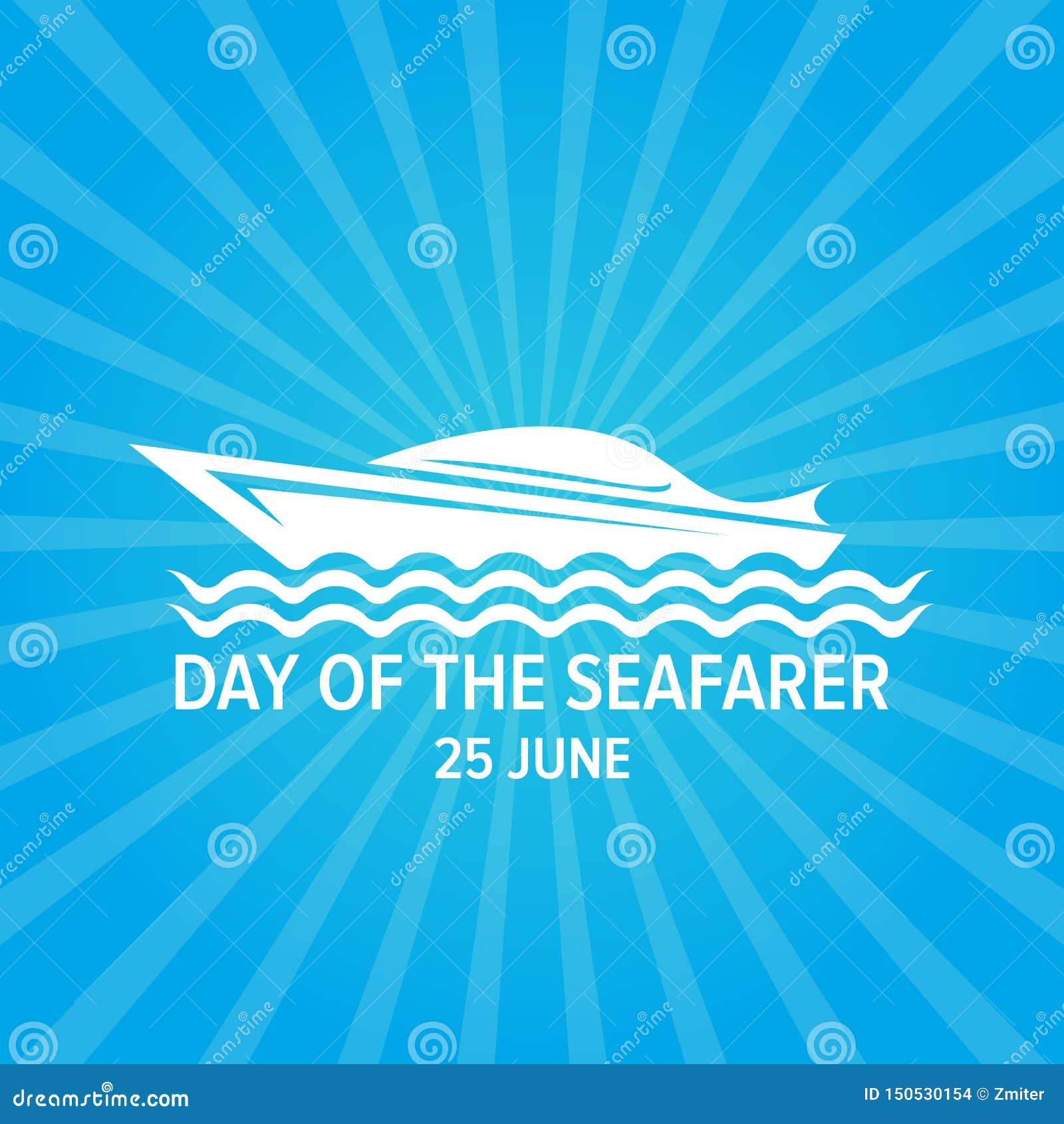 Day of the Seafarer 25 June. Vector Slhouette of Yach or Boat Stock ...