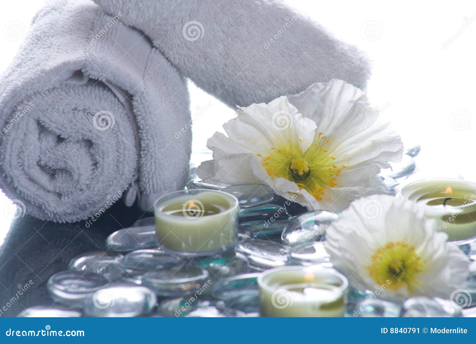 Day Spa with Flowers Candles Stock Image - Image of flower, glass: 8840791