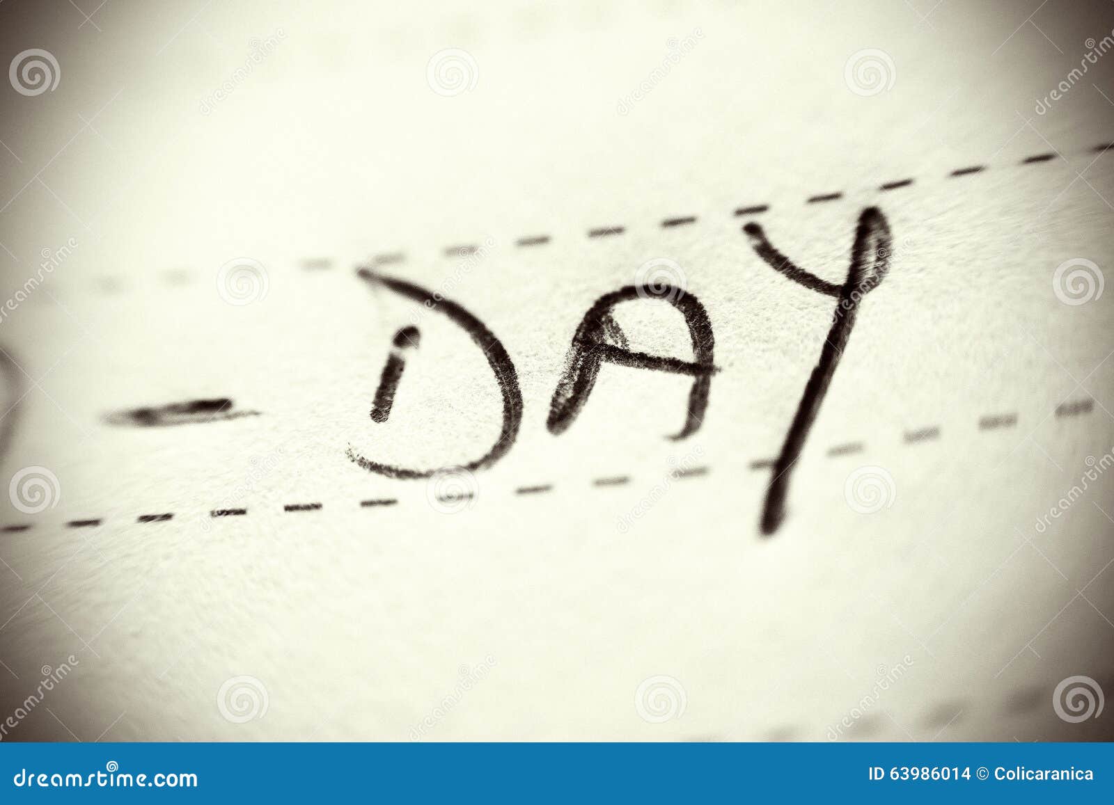 Day spelled on lined paper stock photo. Image of spelled - 63986014