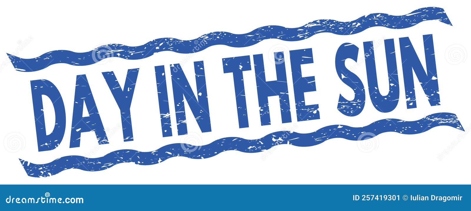 DAY in the SUN Text on Blue Lines Stamp Sign Stock Illustration ...