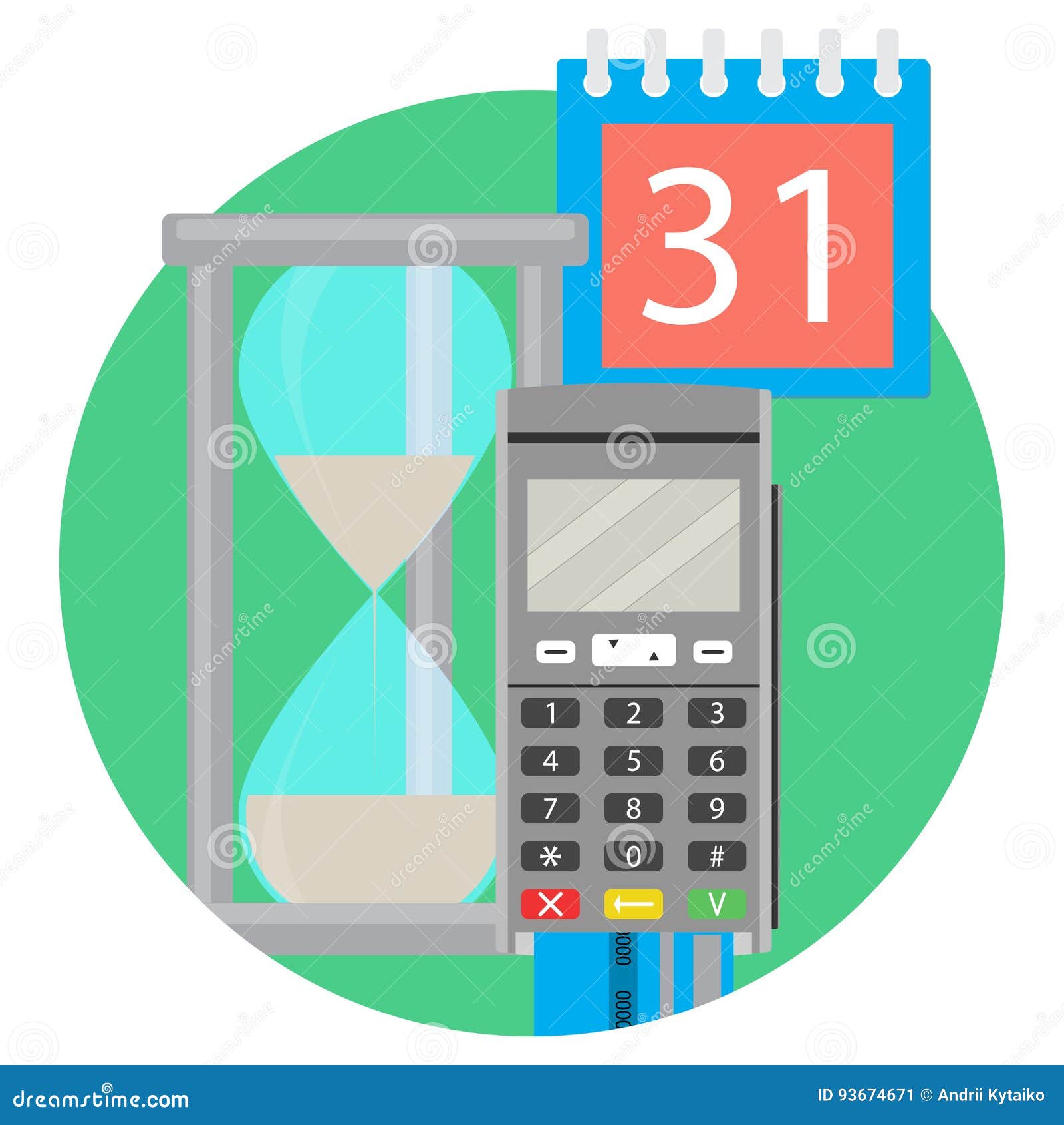 Day time pay stock vector. Illustration of deposit, graphic - 93674671