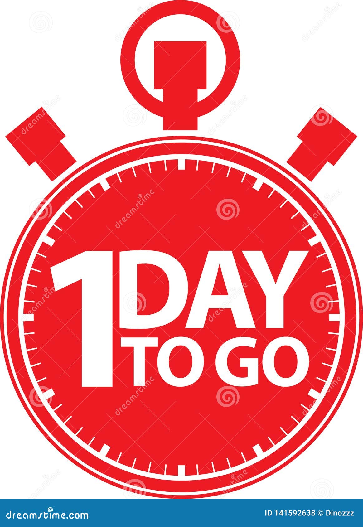 1 Day To Go Stopwatch Icon, Vector Illustration Stock Vector ...