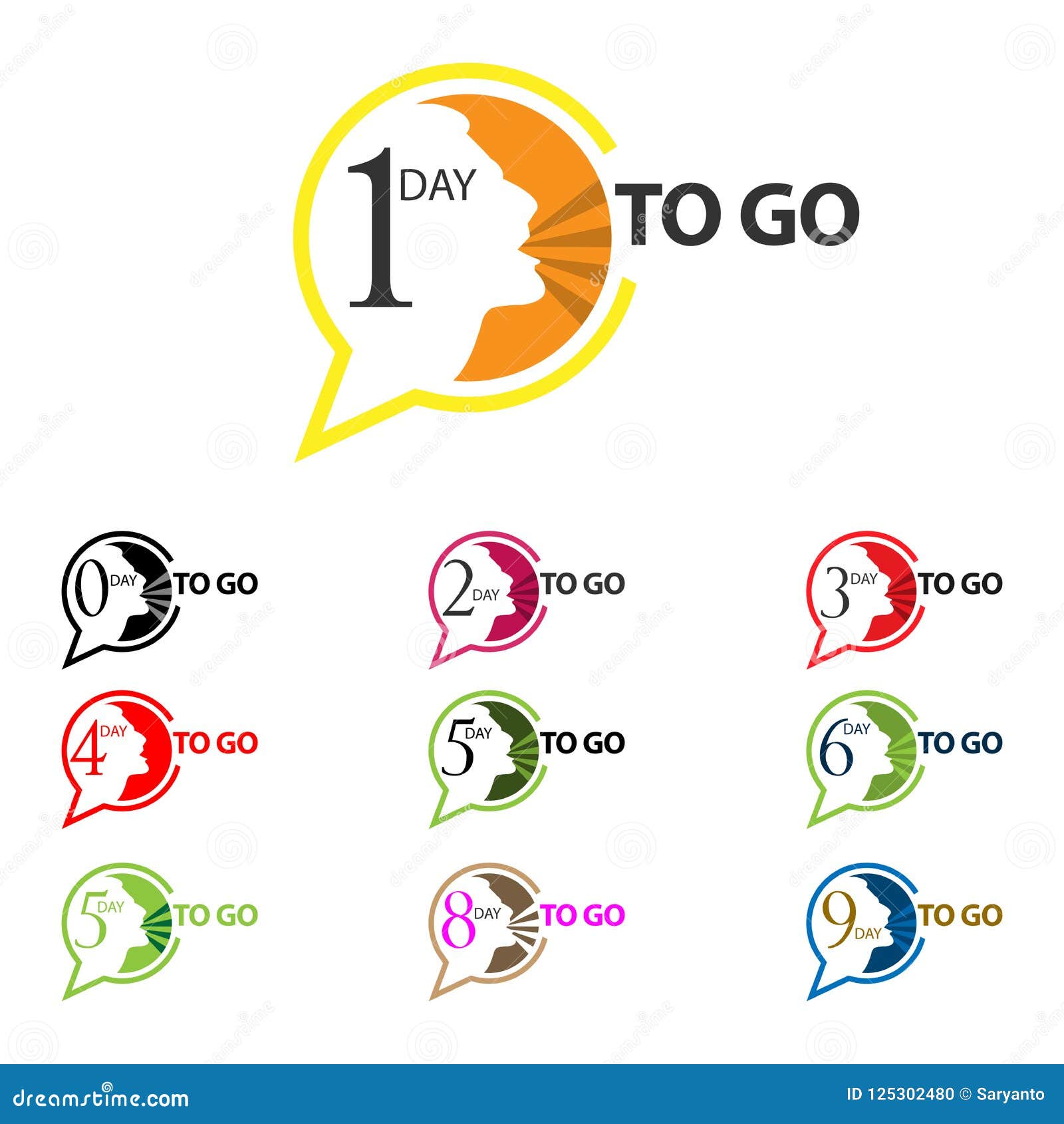 Day To Go Vector Icon with Bubble Stock Vector - Illustration of dialog ...