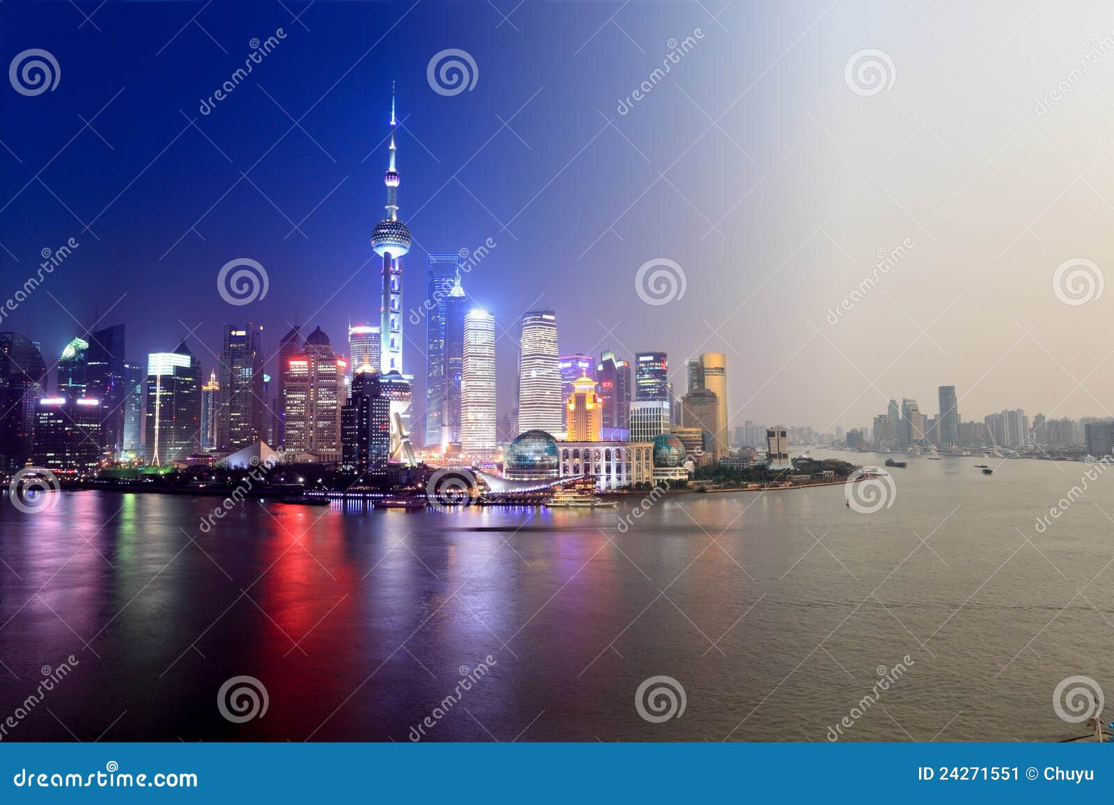 Day to night in shanghai stock image. Image of pearl - 24271551