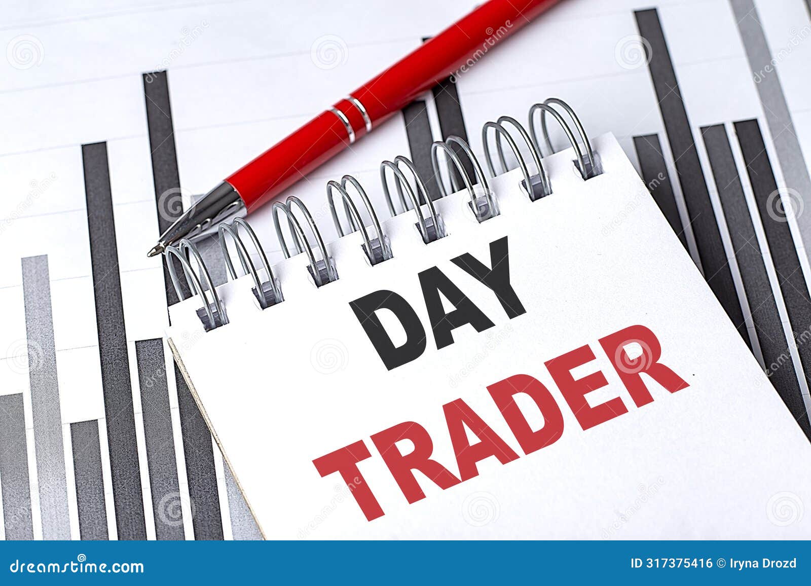 DAY TRADER Text on Notebook on Chart with Pen Stock Photo - Image of ...