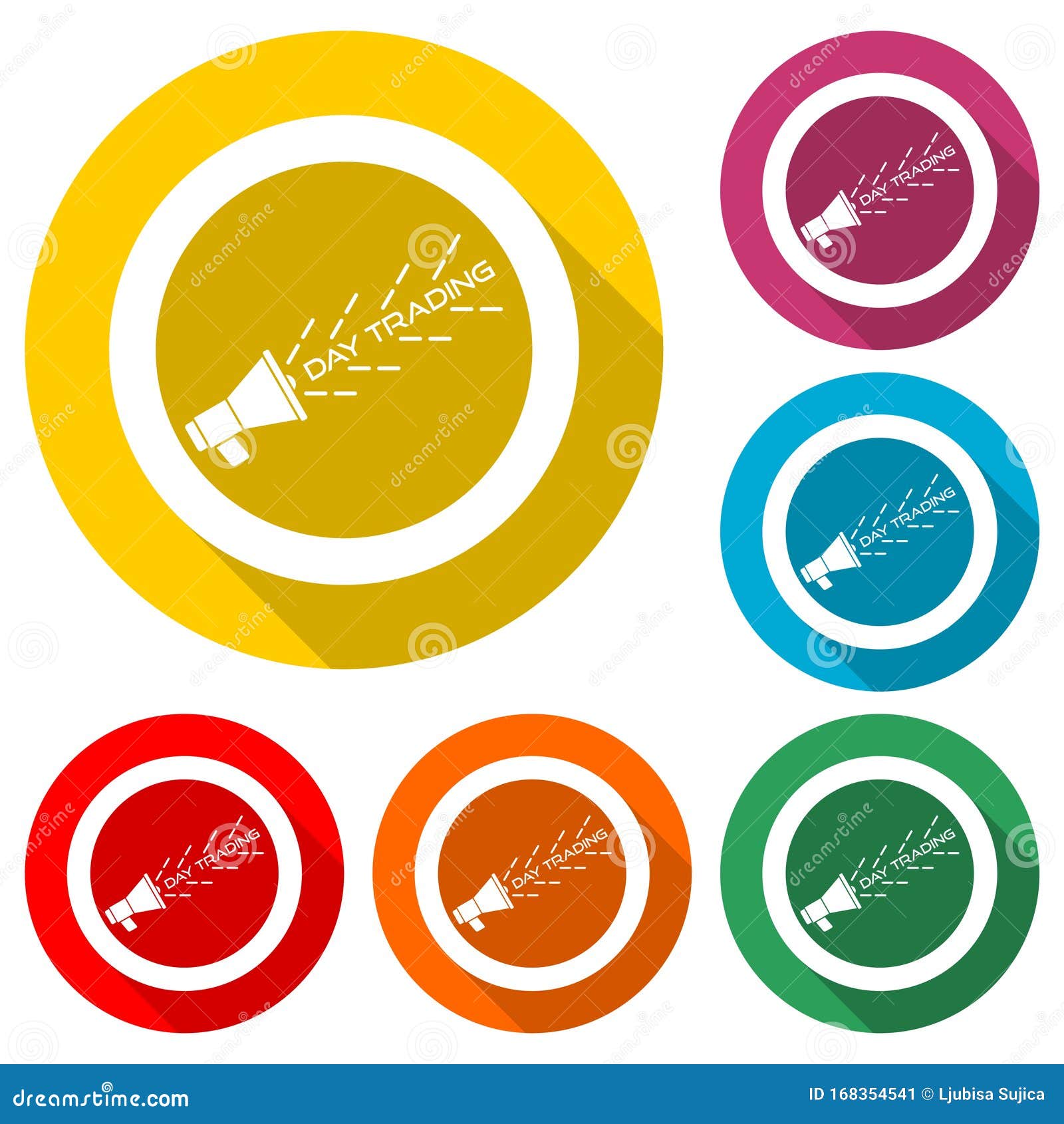 Day Trading Icon with Long Shadow Stock Vector - Illustration of blood ...