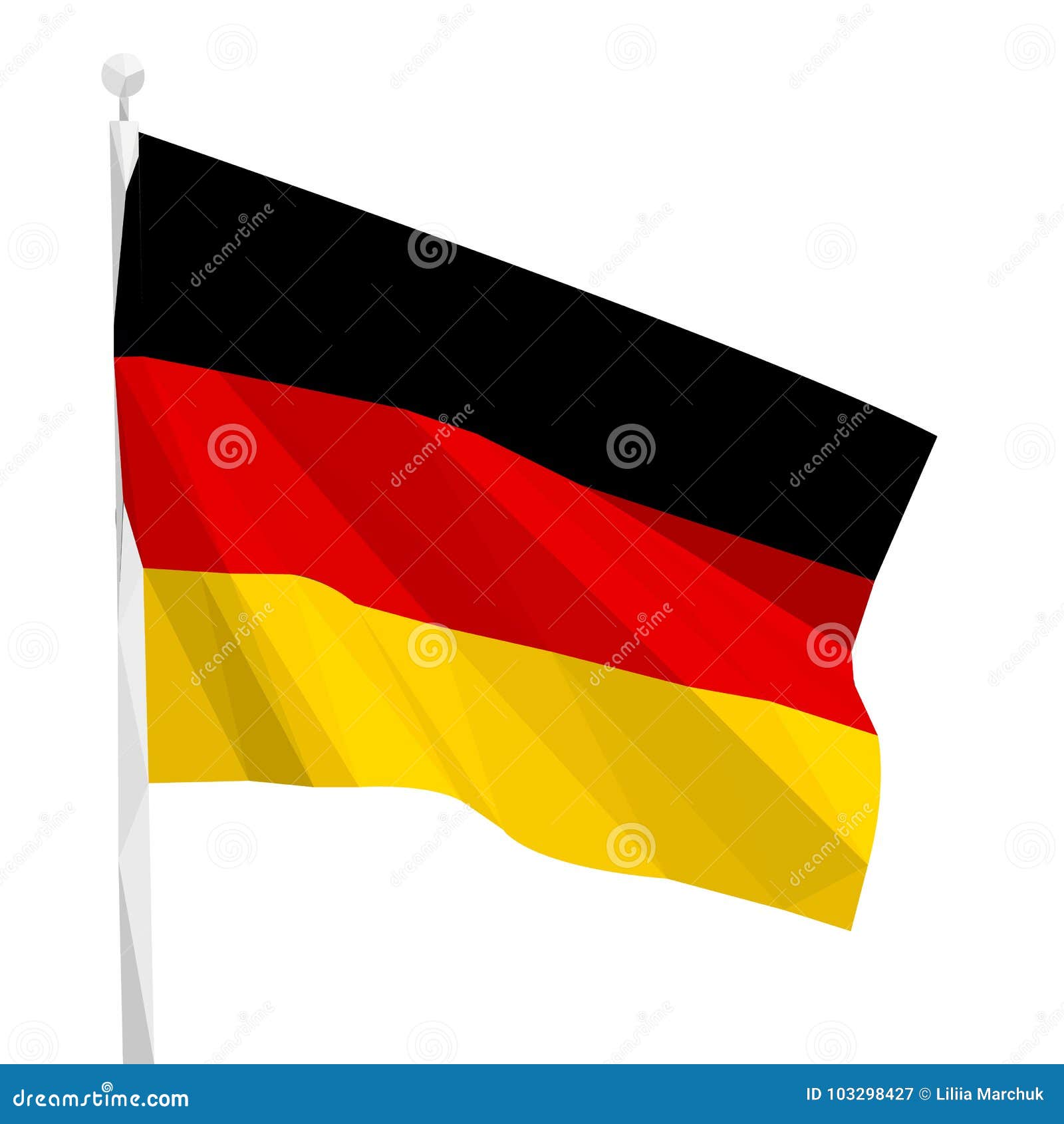 German Unity Day, Germany Flag Drawn in Triangulation Style. Design for ...