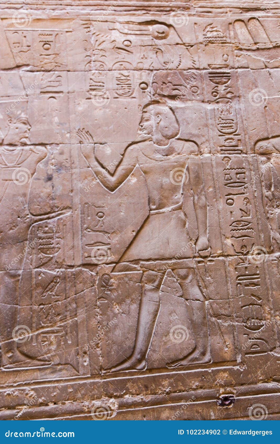 Egyptian Inscriptions at Temple - Egypt Stock Photo - Image of ornament ...