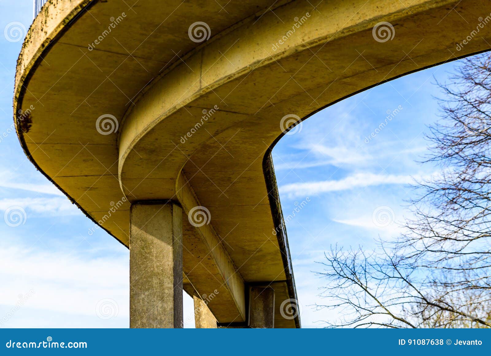 Day View Pedestrian Bridge Over Uk Motorway Stock Photo - Image of ...