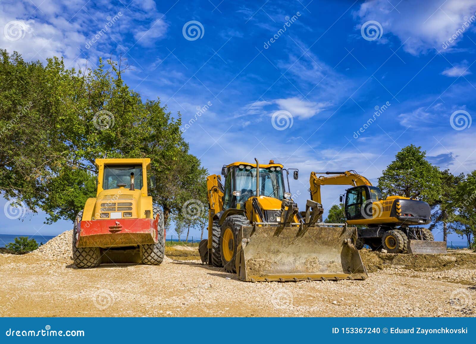 Industry Vehicles at the Construction Site Stock Photo - Image of ...