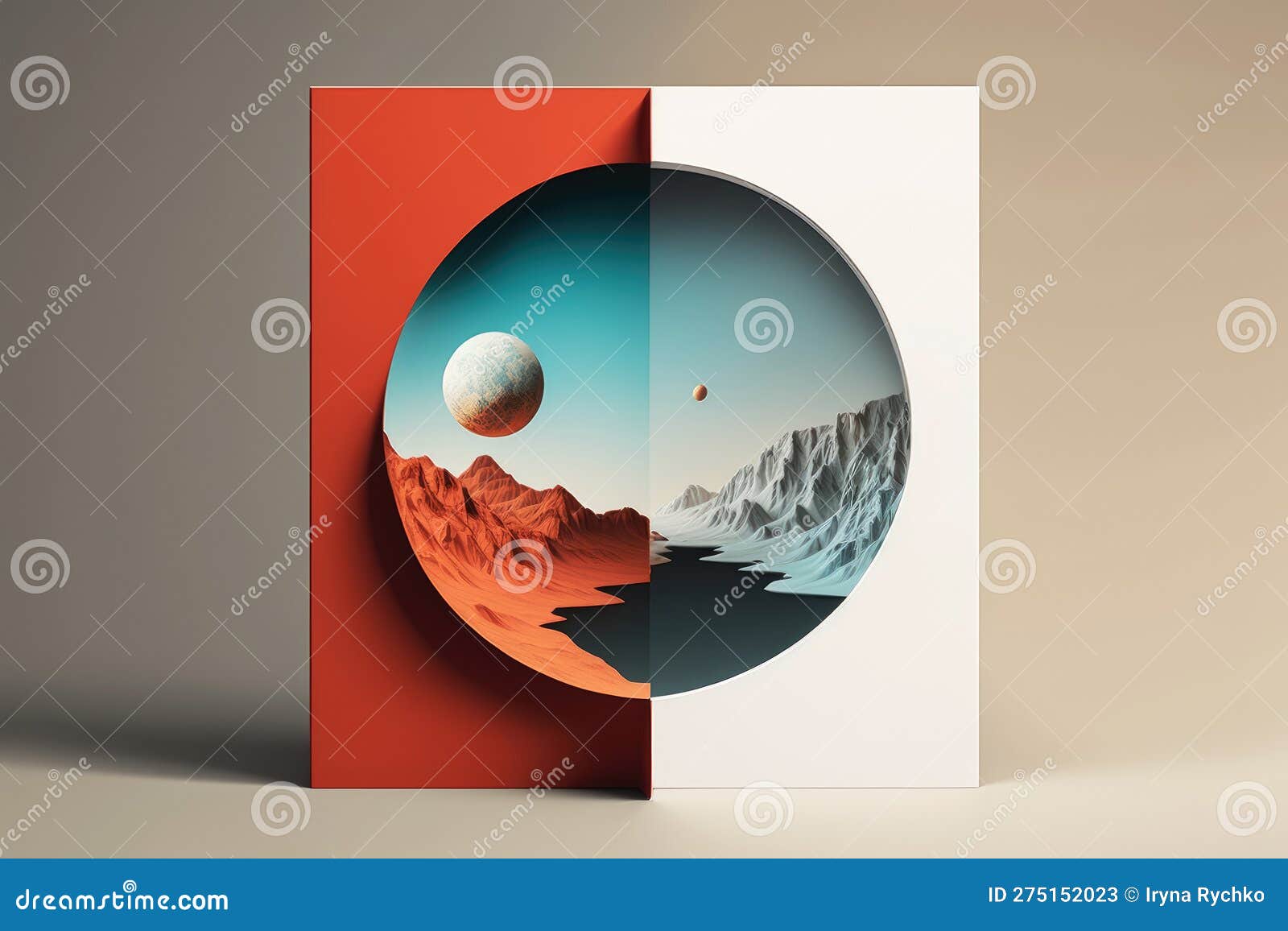 Day Vs. Night Abstract Concept. AI Generated Stock Illustration ...
