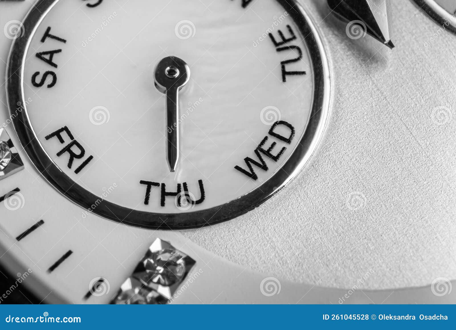Day of the Week Indicator on the Clock. Abbreviation for Thursday ...