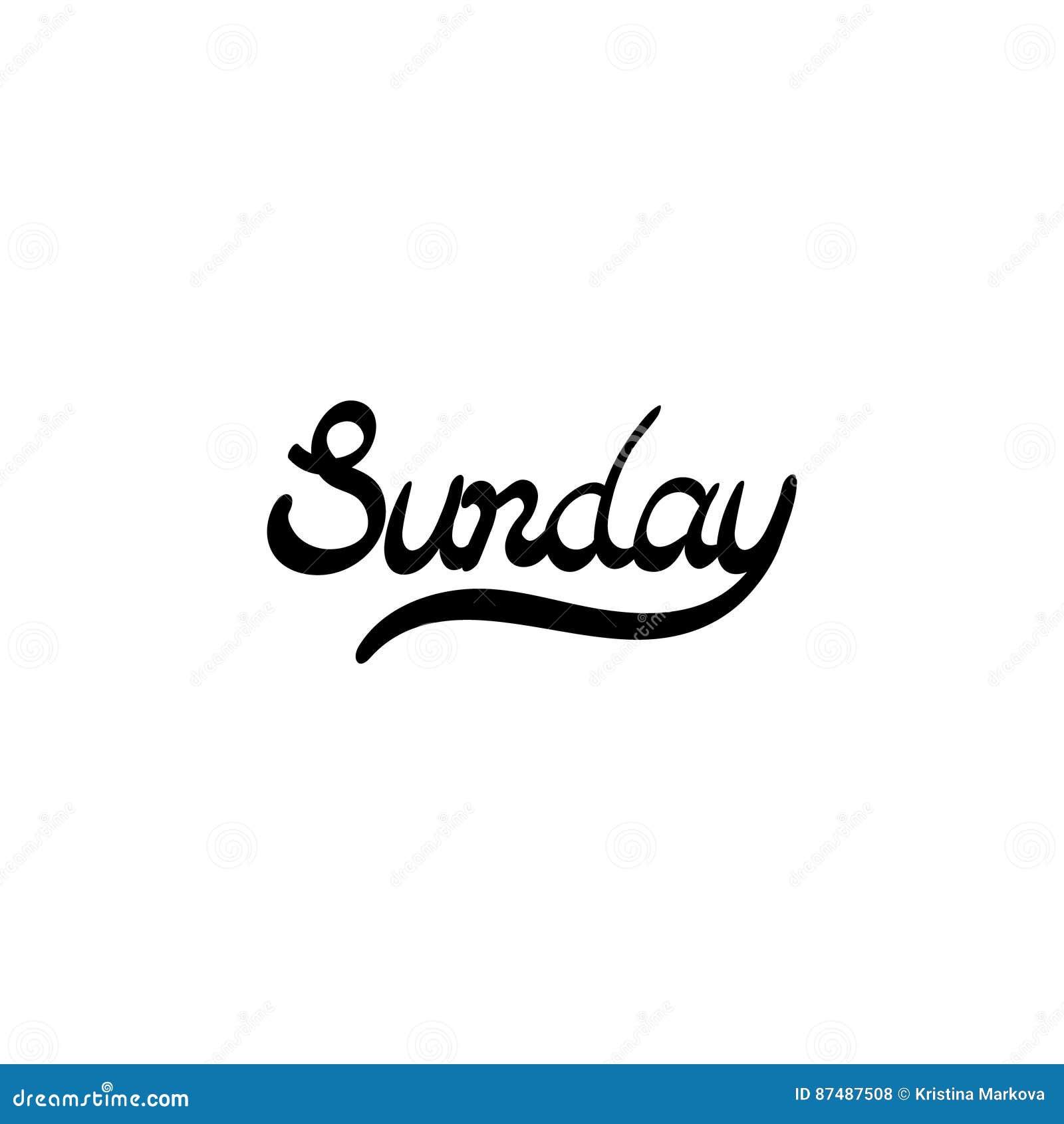 Sunday Set Hand Written Lettering Quotes. Vector Illustration ...