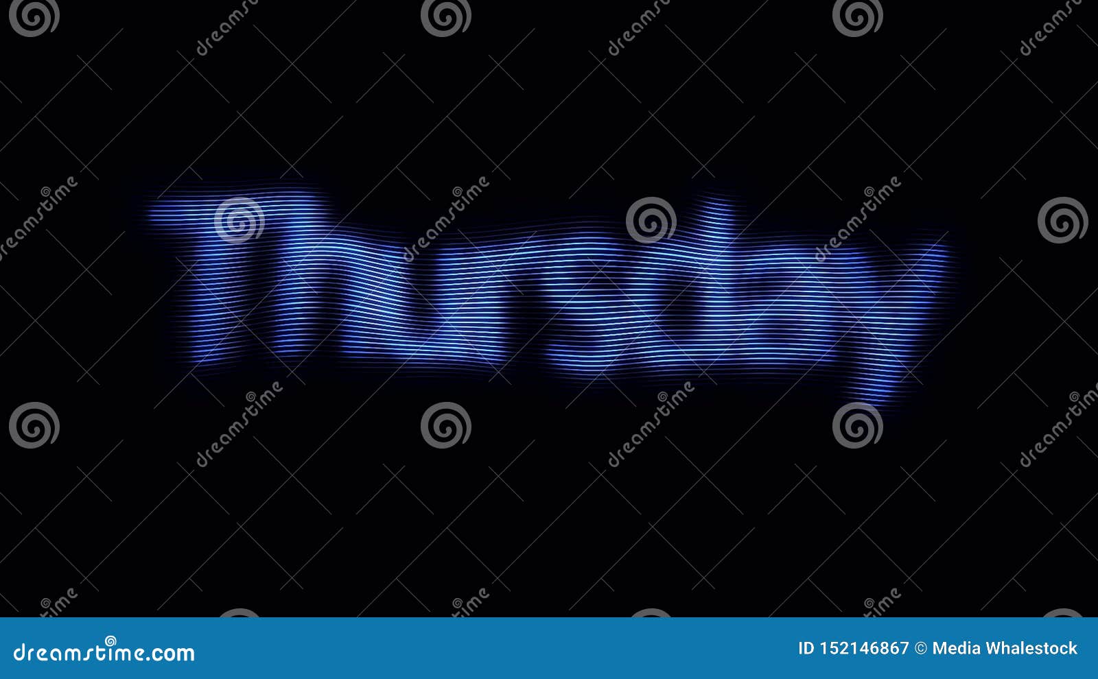 Day of the Week Thursday from Neon Letters Blue Color Blinking with ...