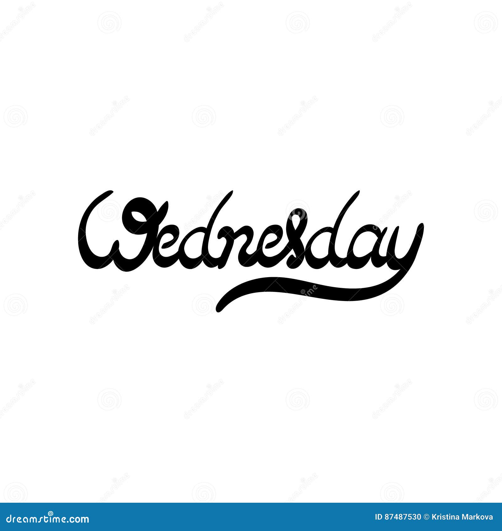 Wednesday Hand Drawn Lettering Vector Illustration | CartoonDealer.com ...