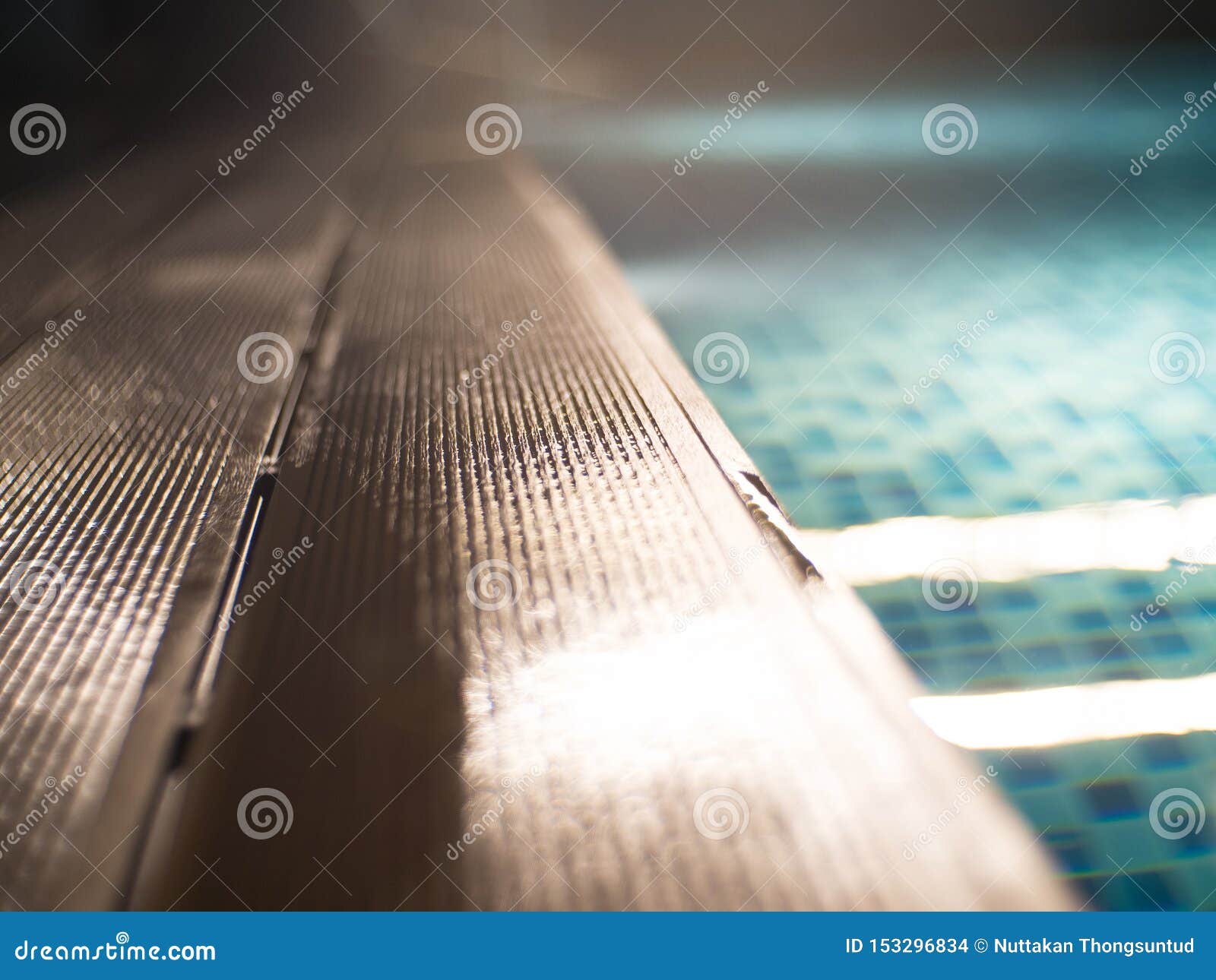 Swimming Pool after Rain in the Evening. Stock Photo - Image of dark ...
