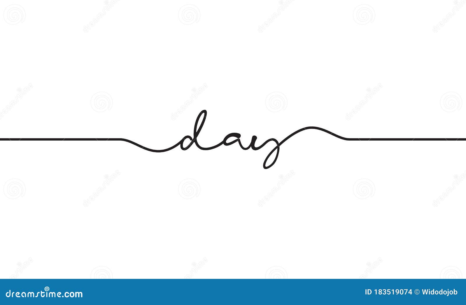 Day word handwritten stock vector. Illustration of calligraphy - 183519074