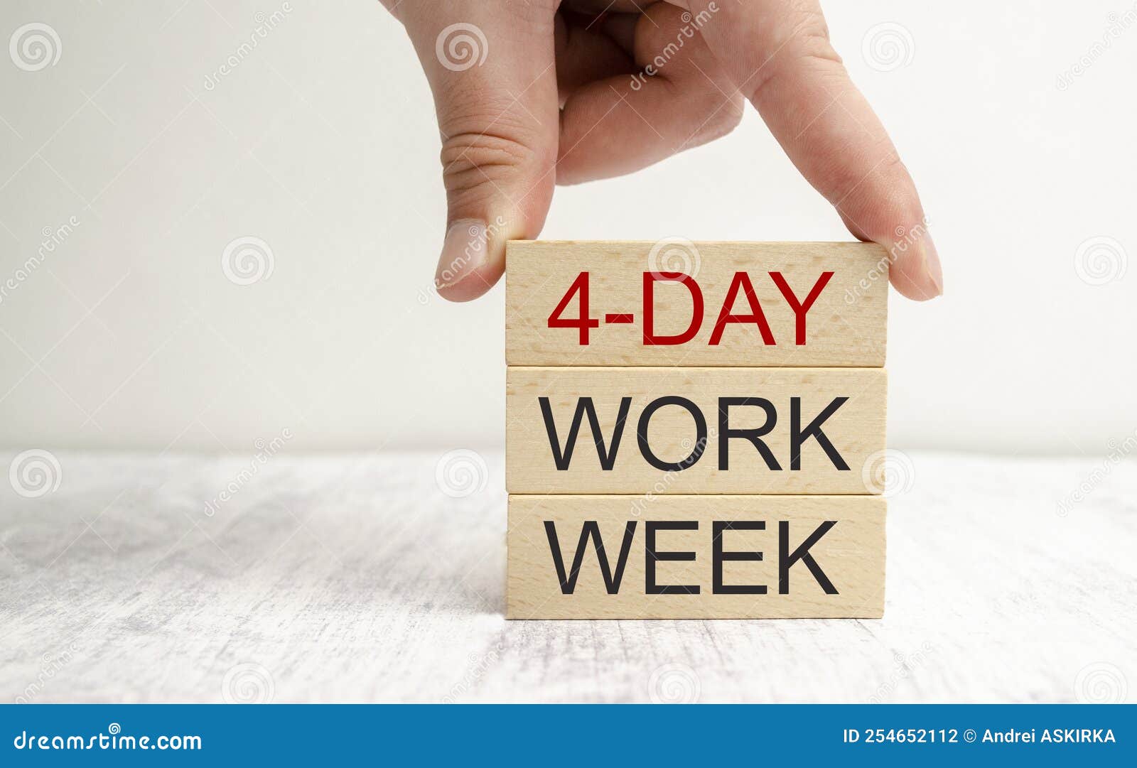 4 Day Work Week Symbol Words on Wooden Blocks Stock Photo - Image of ...