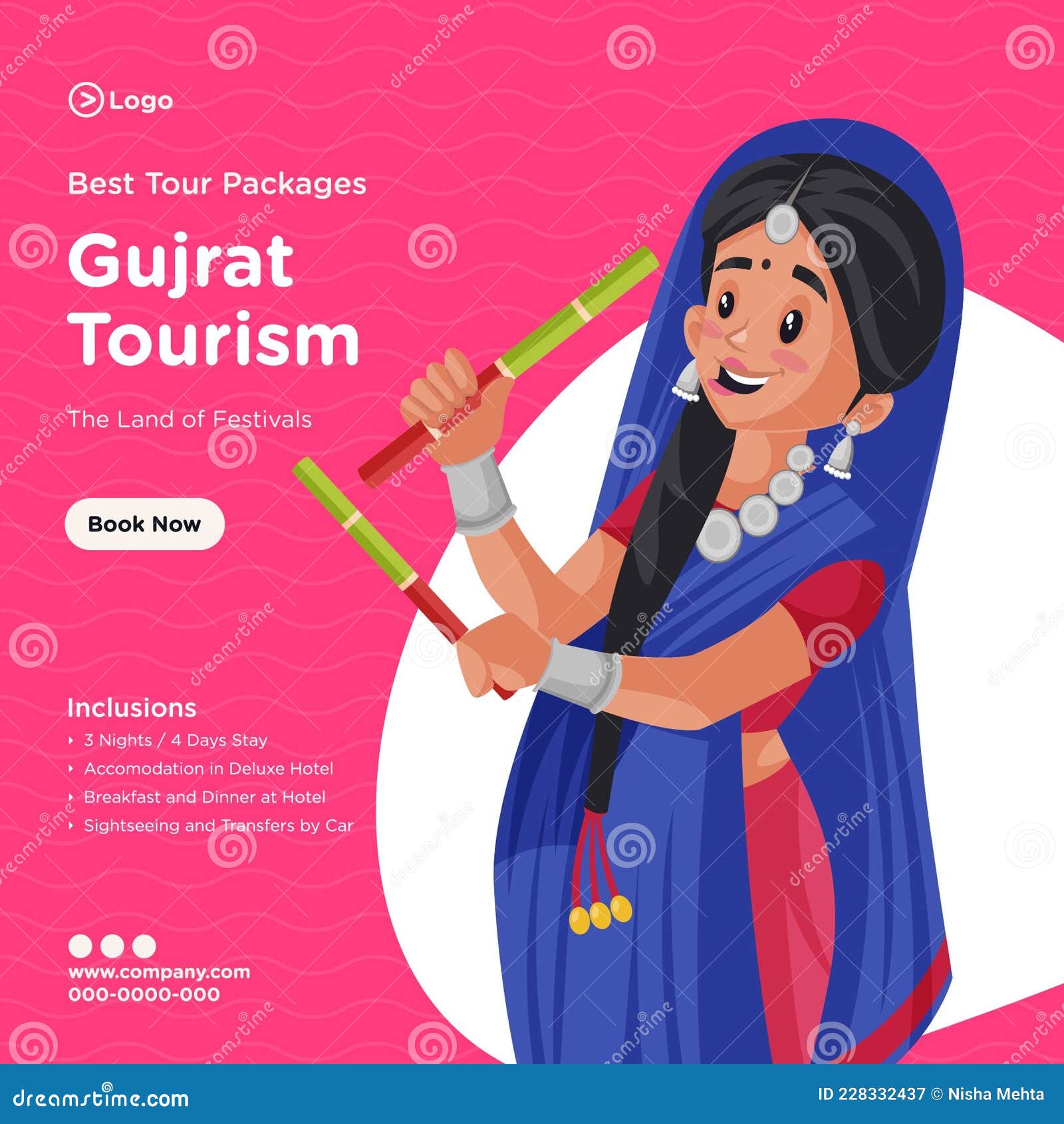 Banner Design of Gujrat Tourism Stock Vector - Illustration of ...