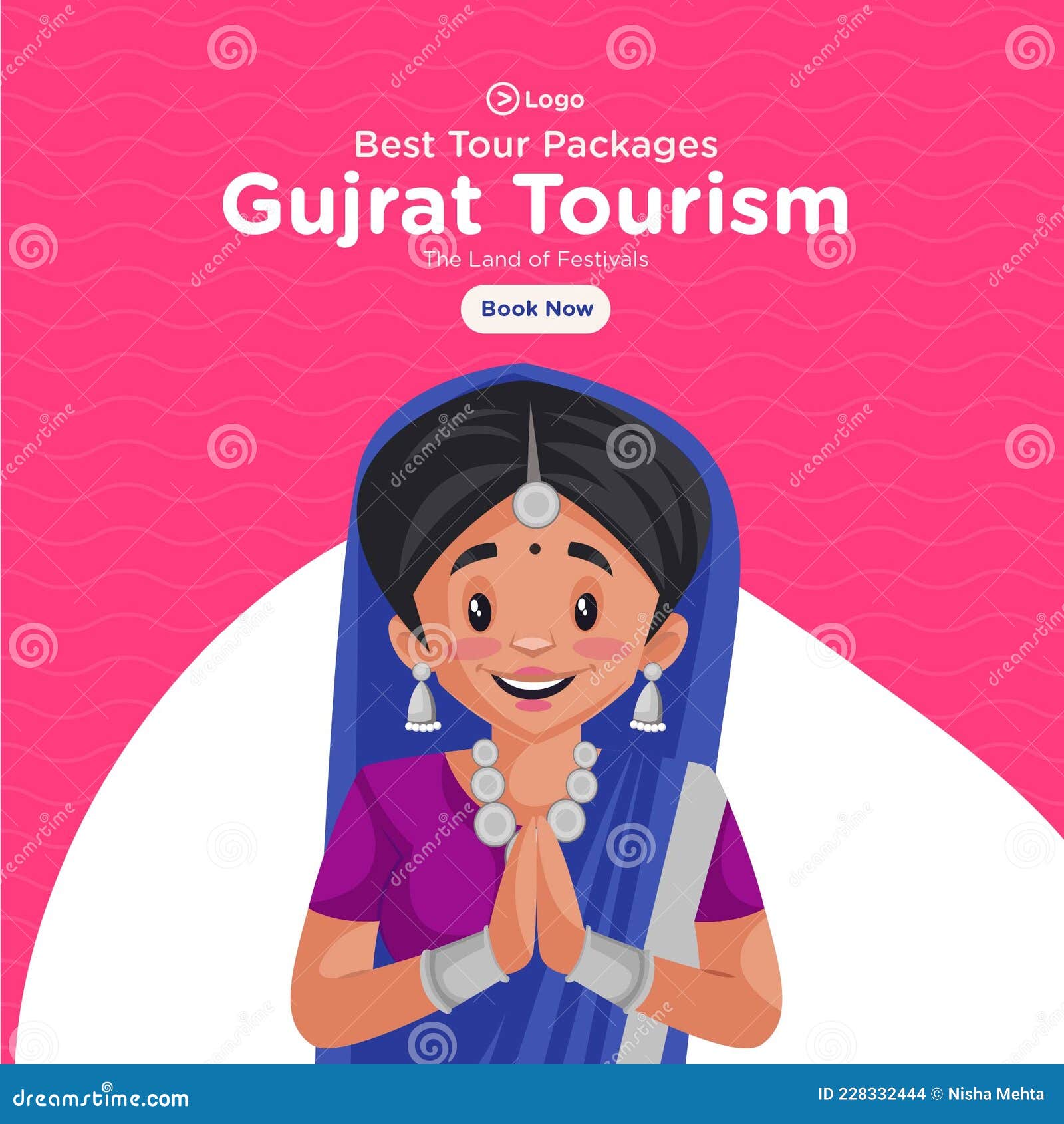 Banner Design of Gujrat Tourism Stock Vector - Illustration of fashion ...