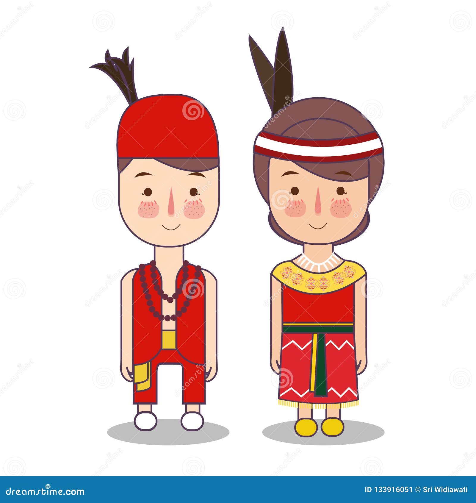 Central Kalimantan Province Wedding Couple Cute Indonesian Traditional