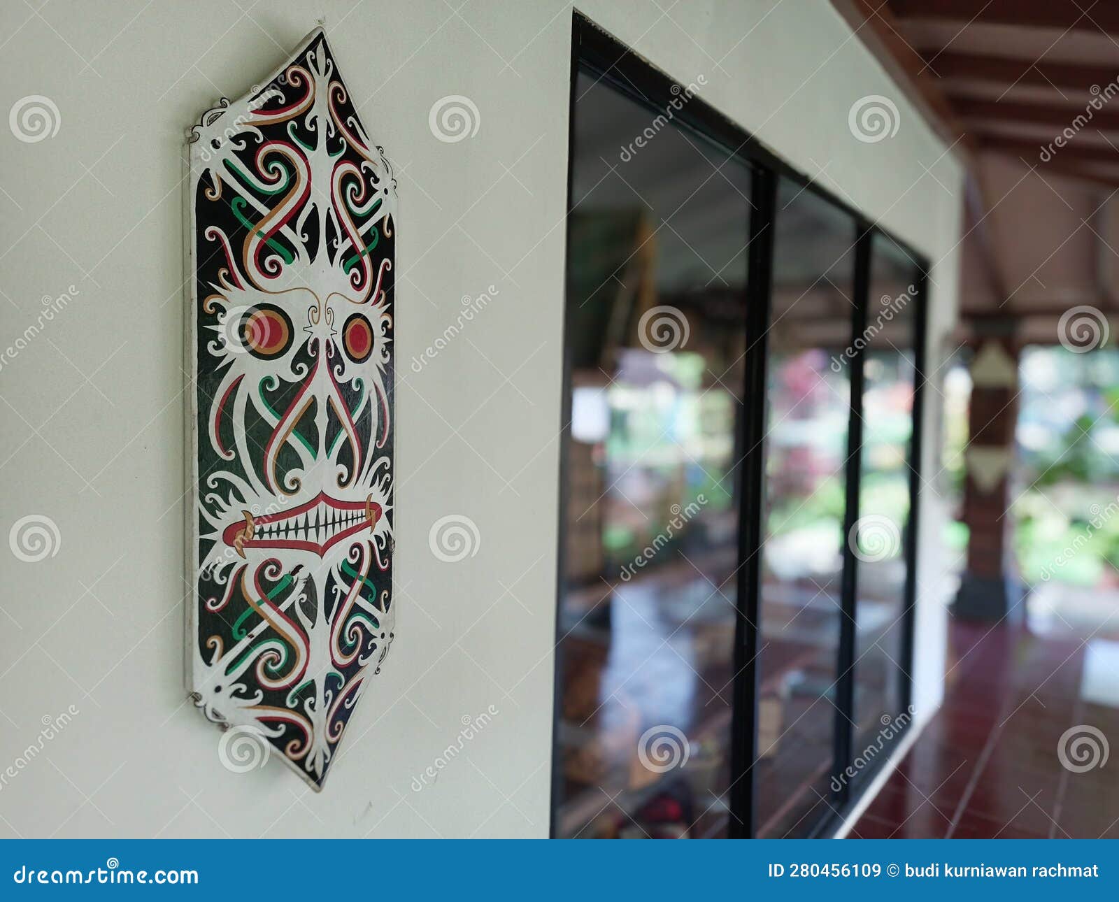 Dayak Shields are Displayed on a Wall Stock Image - Image of dayak ...