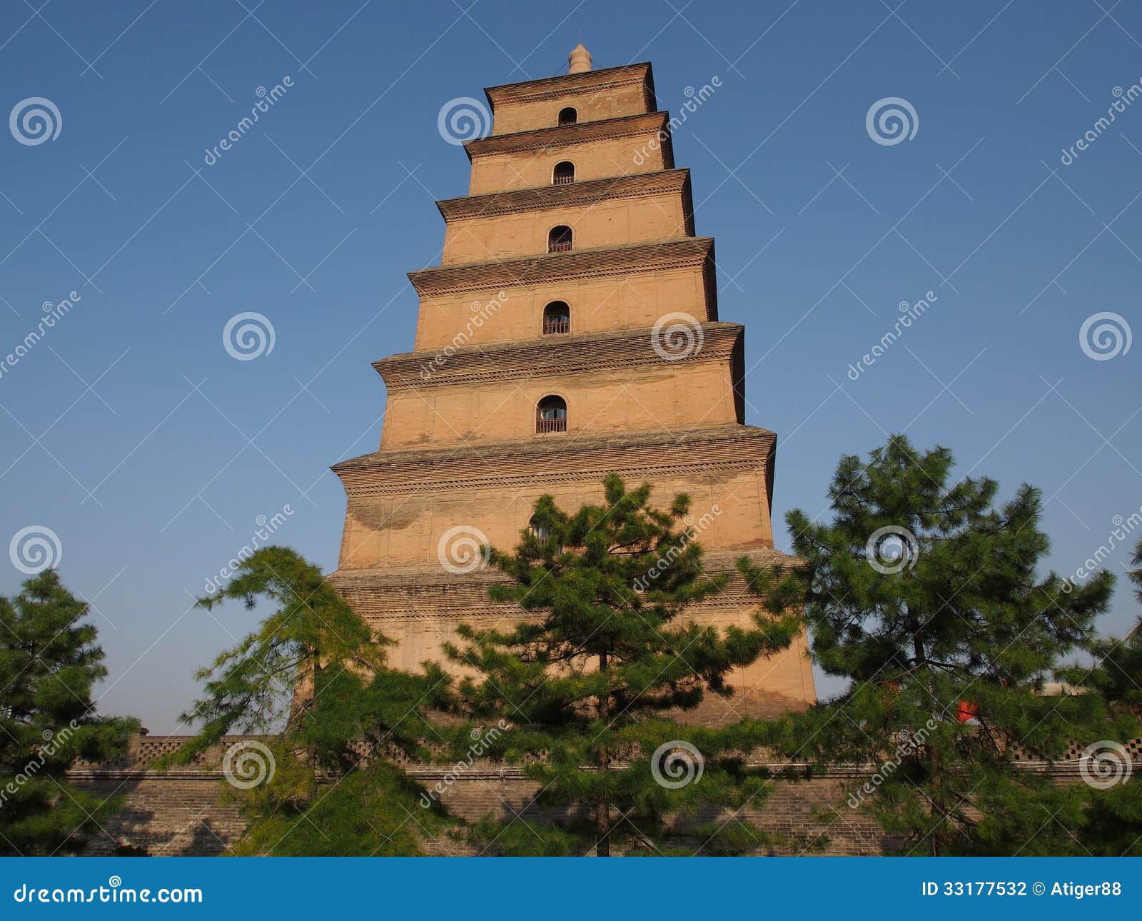 Dayan Tower in Xi an stock photo. Image of landmark, building - 33177532
