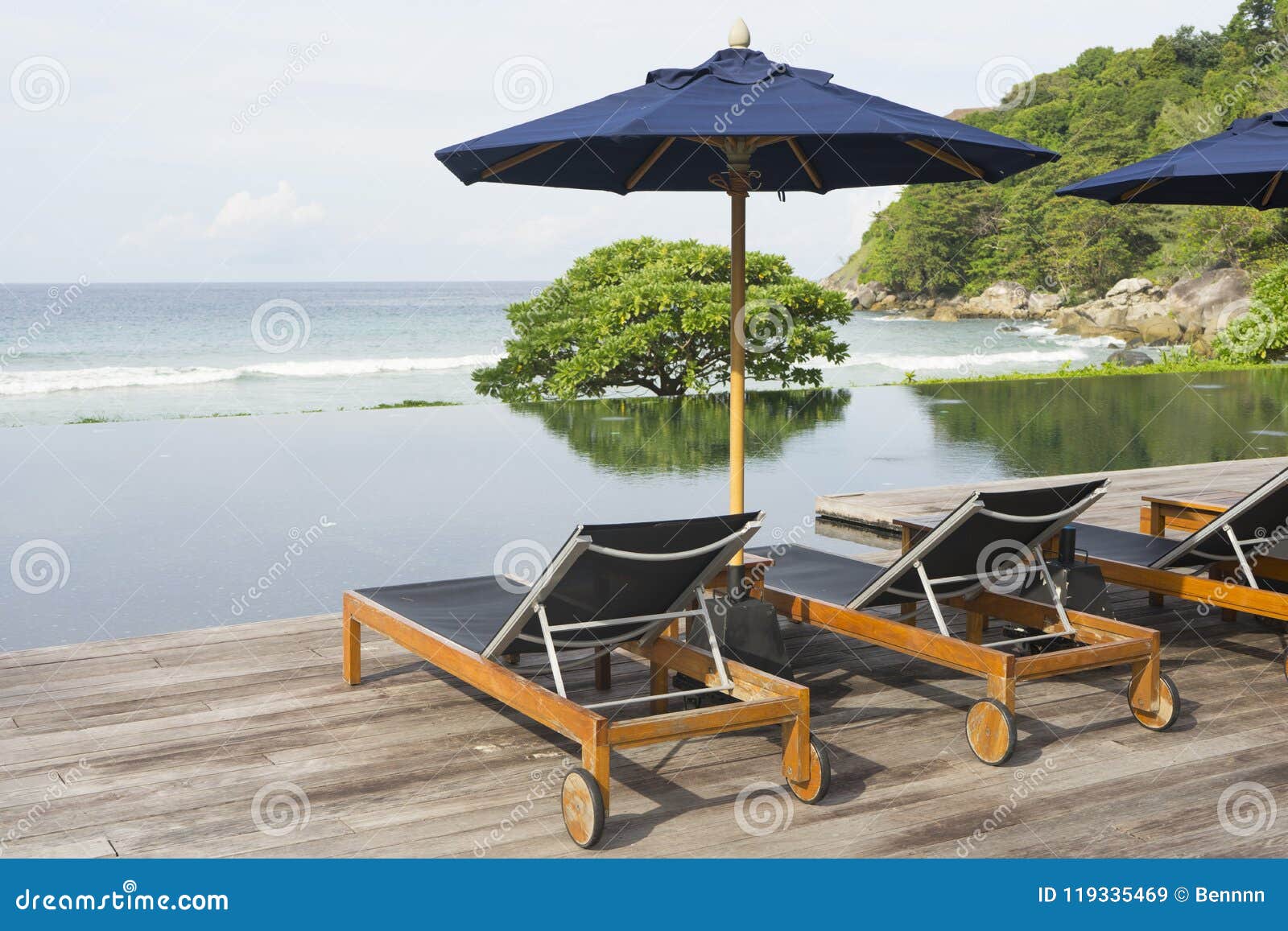 Daybed by the pool stock image. Image of recreation - 119335469