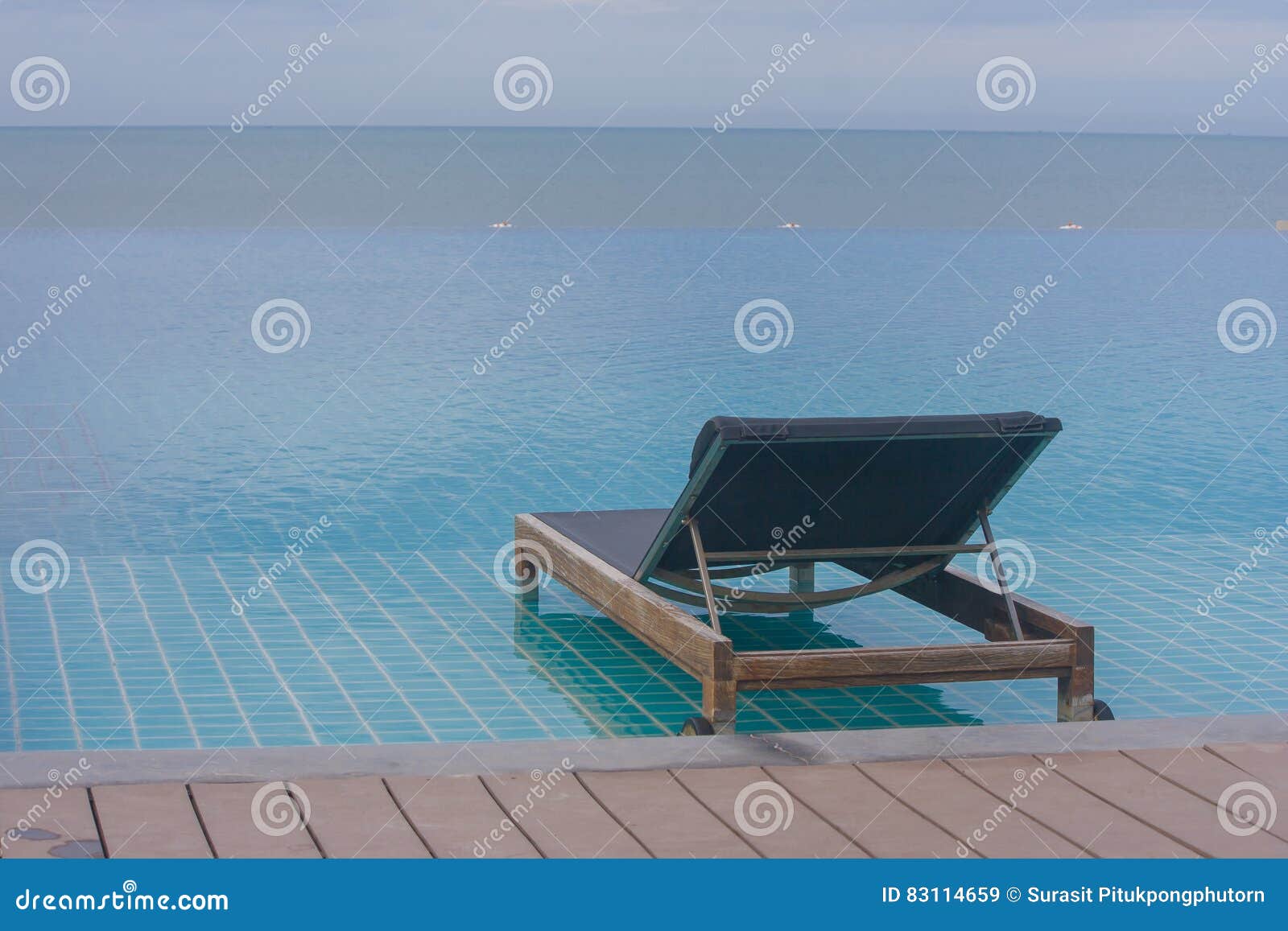 Daybed beside Swimming Pool. Stock Image - Image of design, beautiful ...